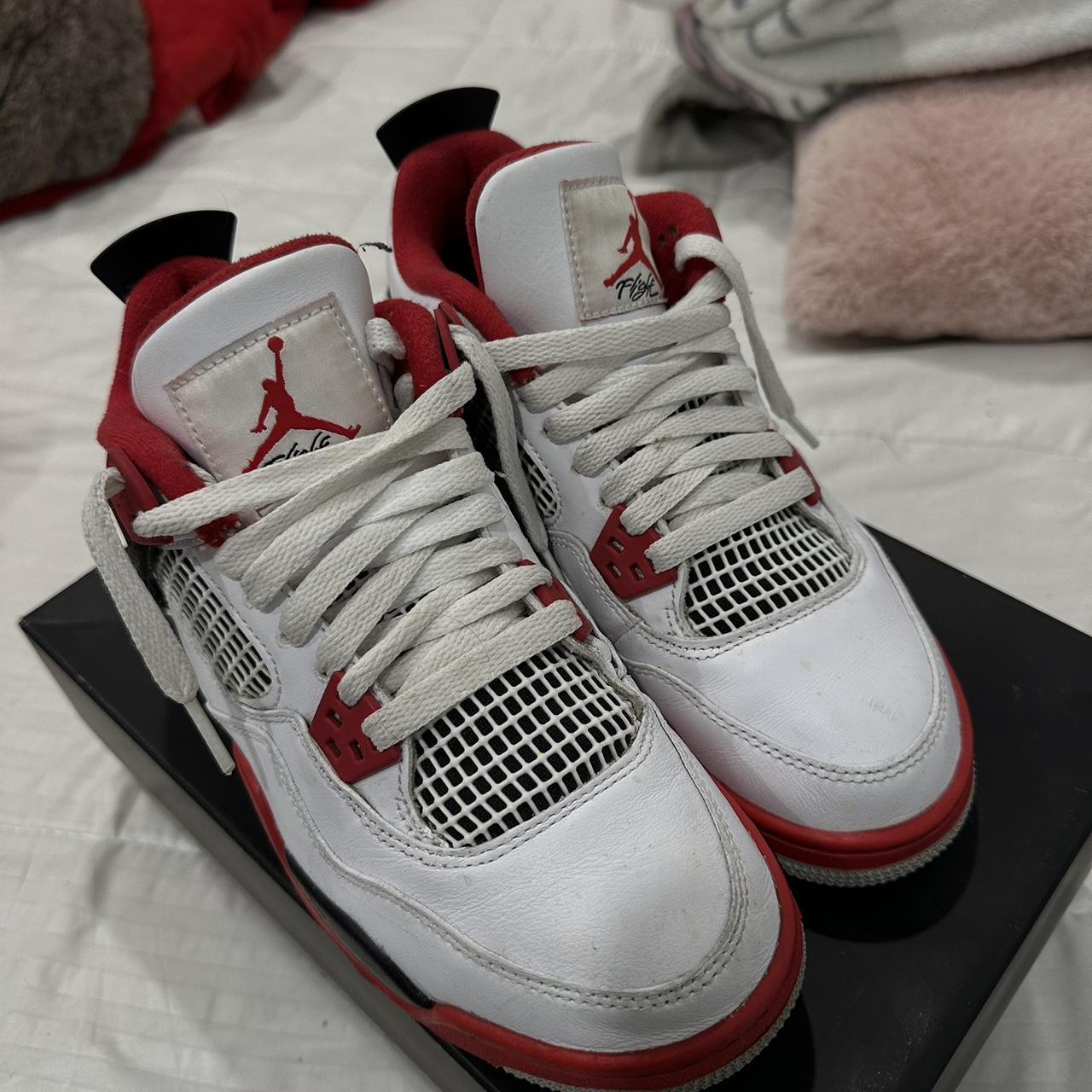 Jordan 4 fire red 2020 size 5 men shoot price,negotiate - Depop
