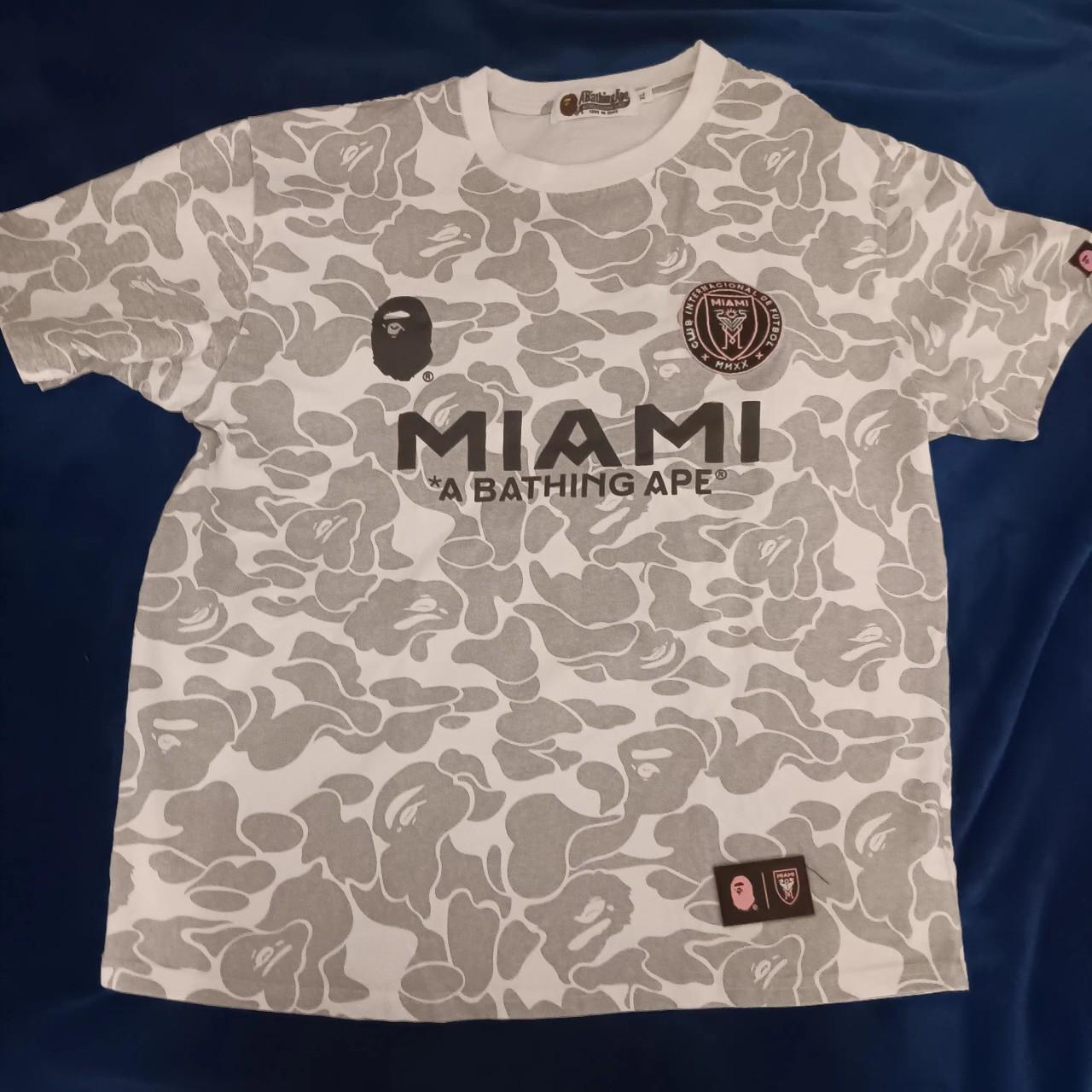 Inter miami bape shirt slight stitching error from... - Depop