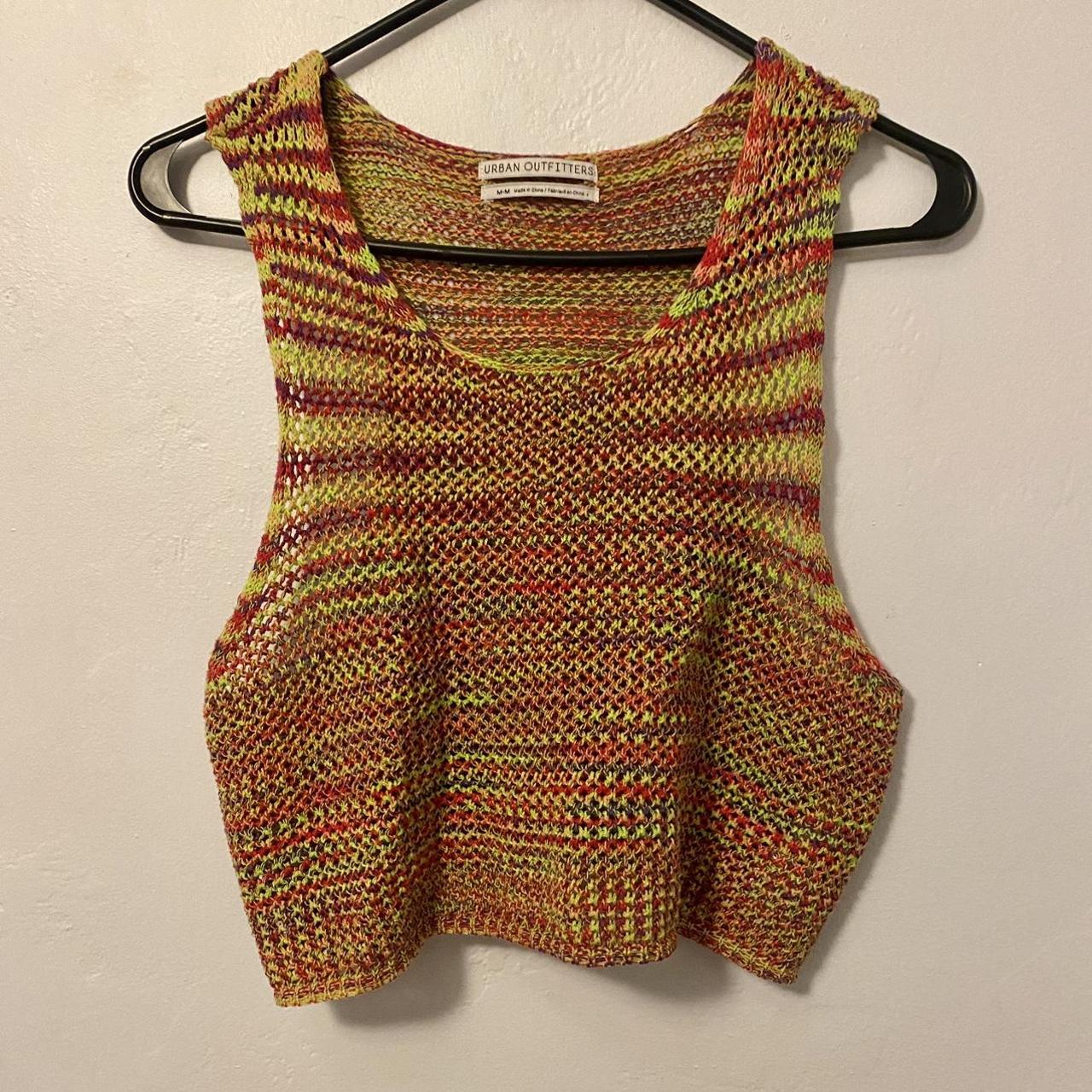 Multi colored tank top, cute for layering! - Depop