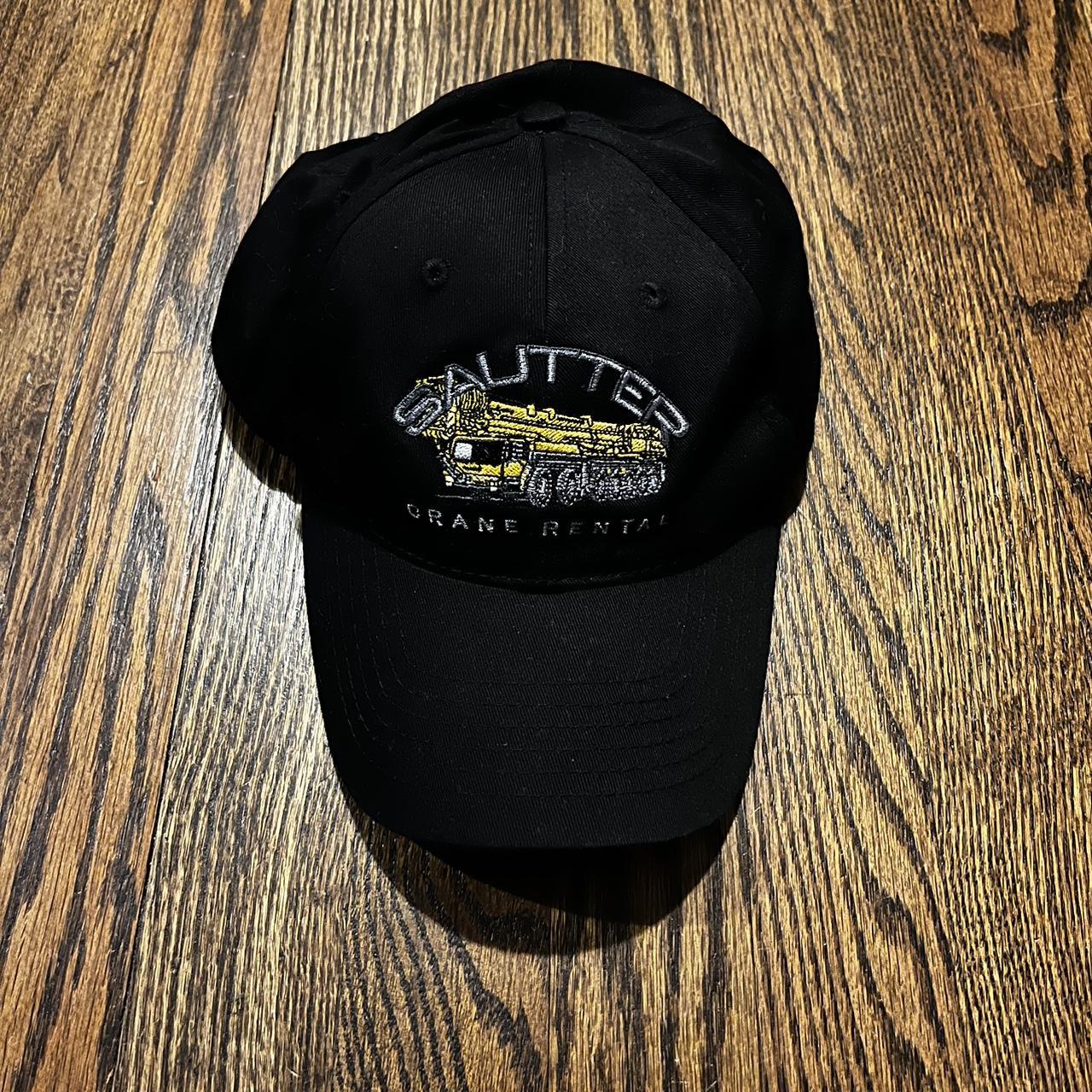 black baseball hat with plastic adjuster - Depop