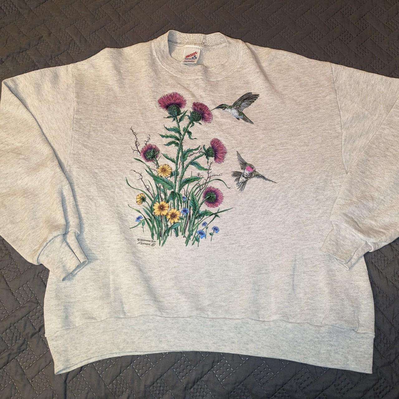 Vintage hummingbird sweatshirt Jerzees... - Depop