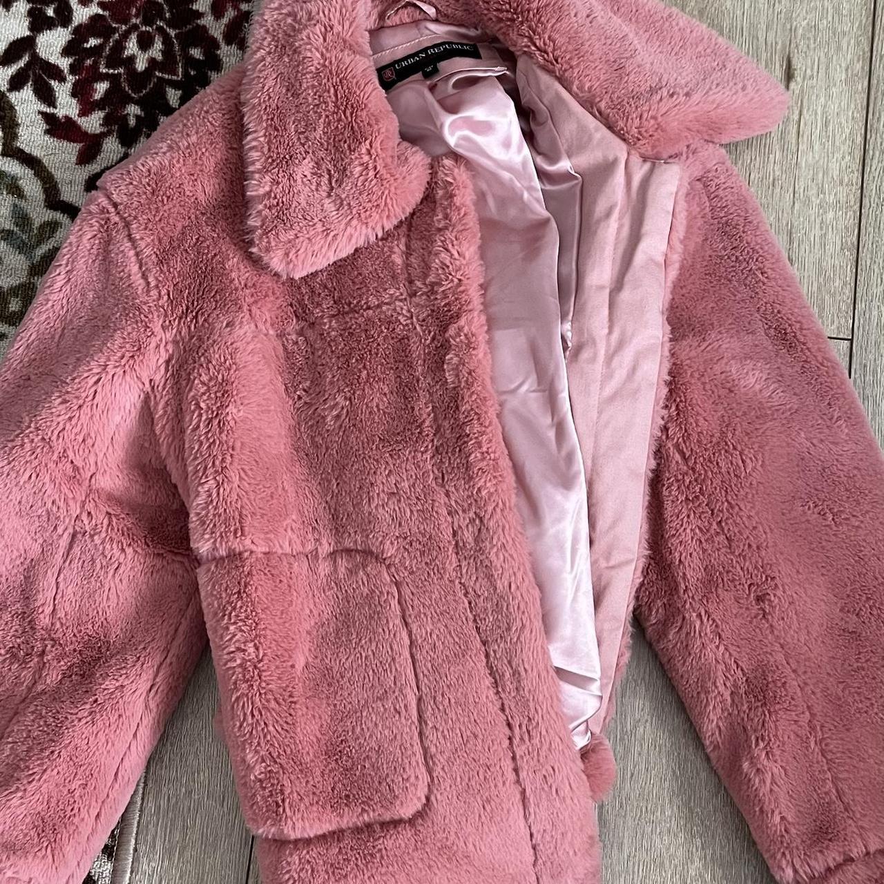 Pink furry jacket - Depop