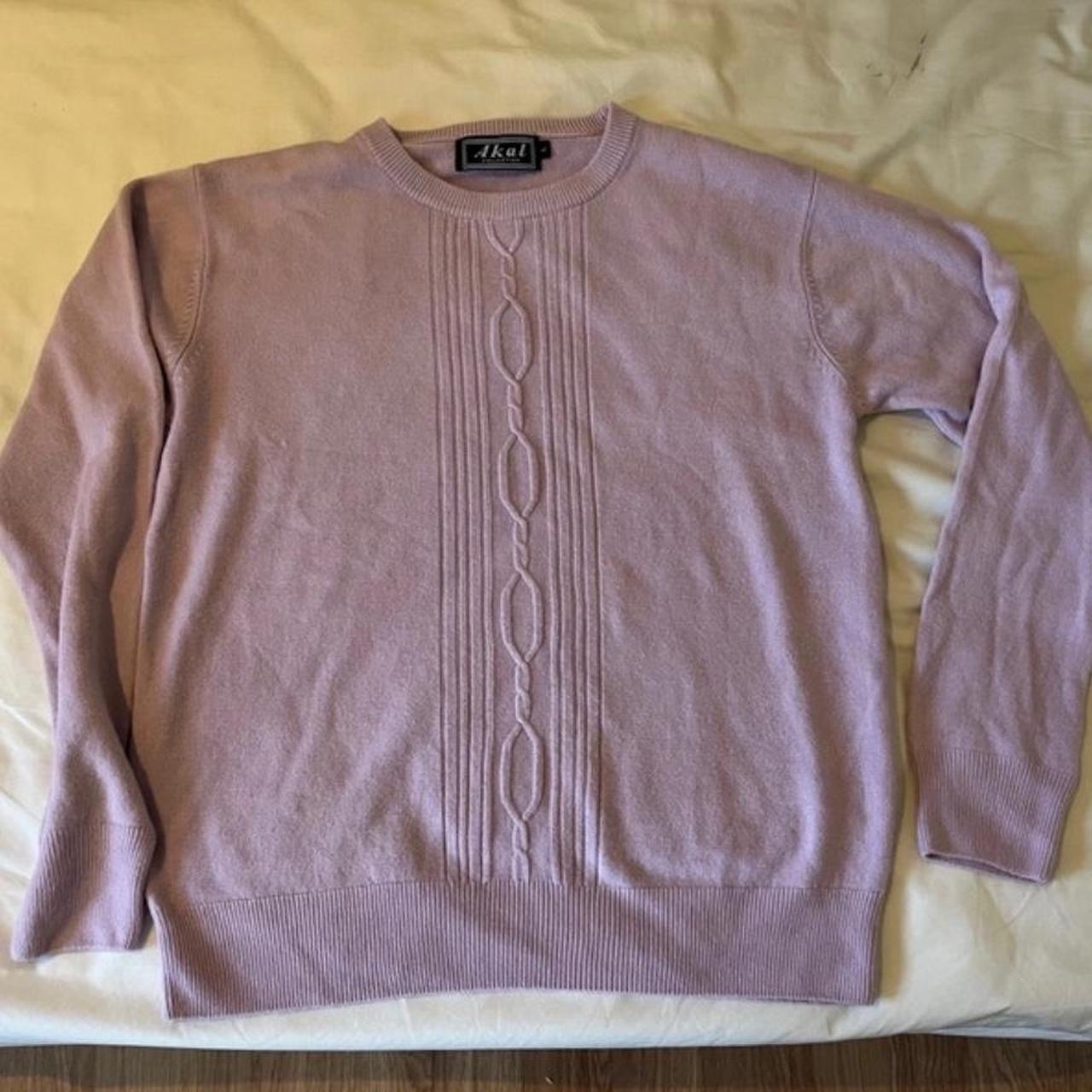 Light pink Wool Jumper Size L Wool Great condition - Depop