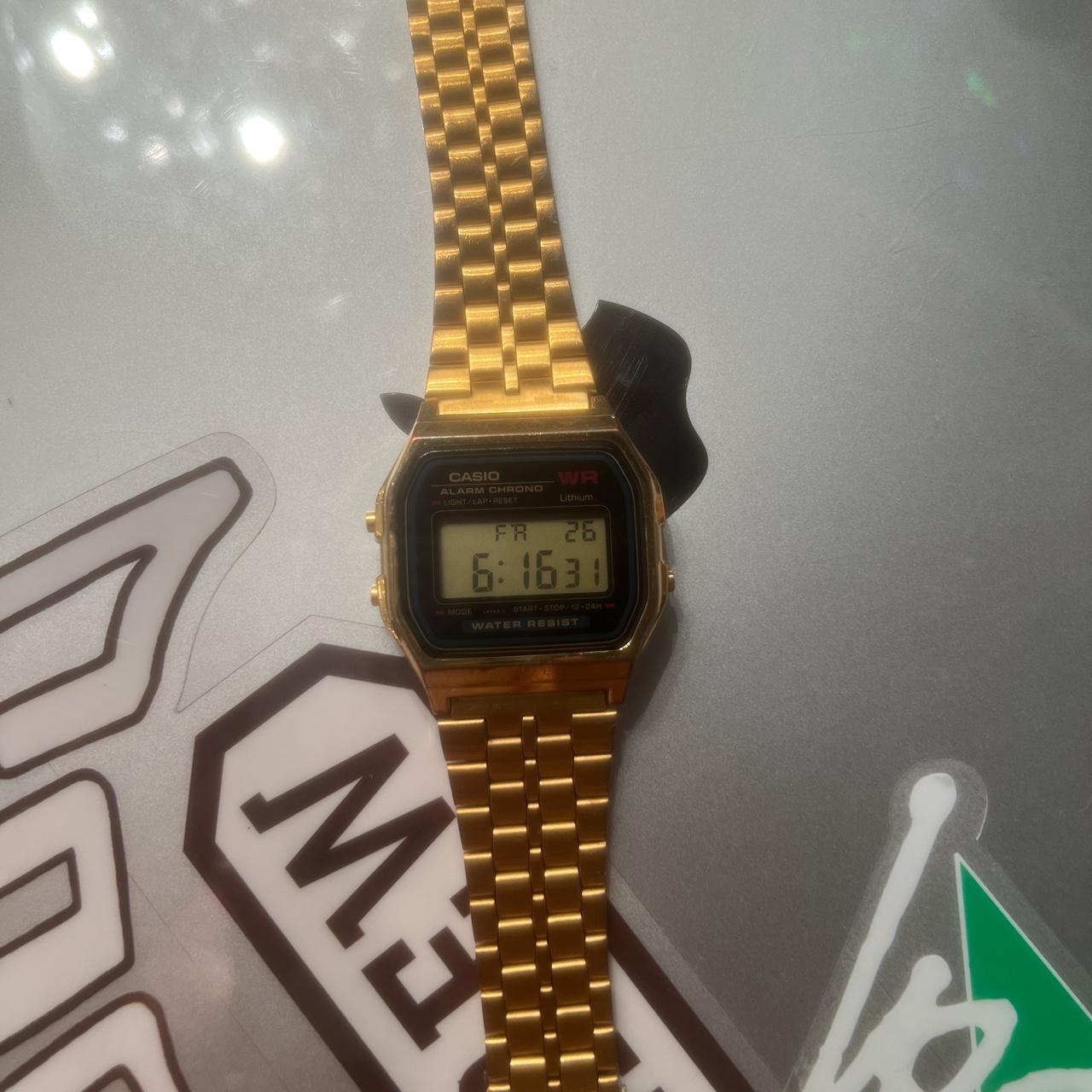 gold casio watch clasp slightly broken, opens... - Depop