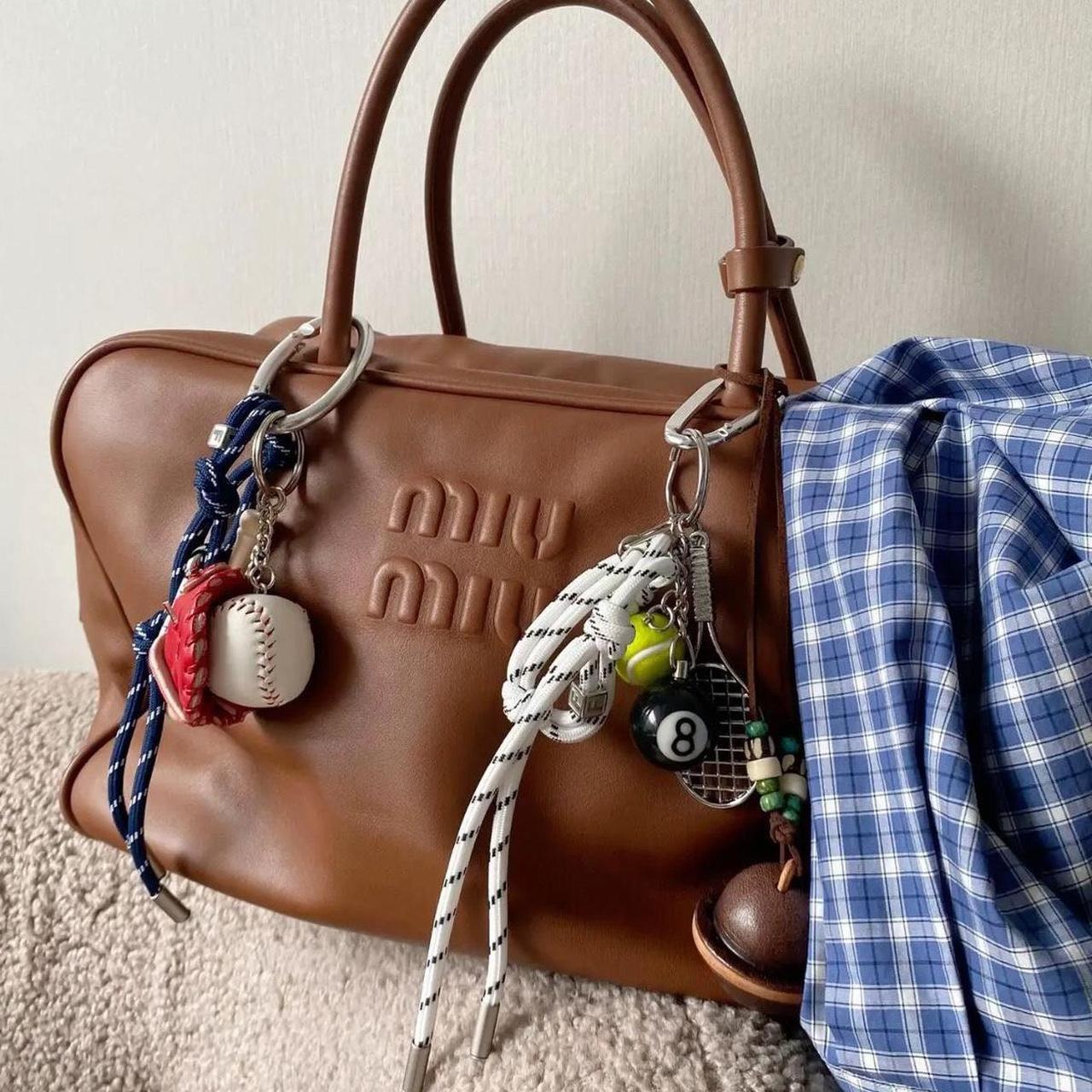 super stylish white rope bag charm bag charms are... - Depop