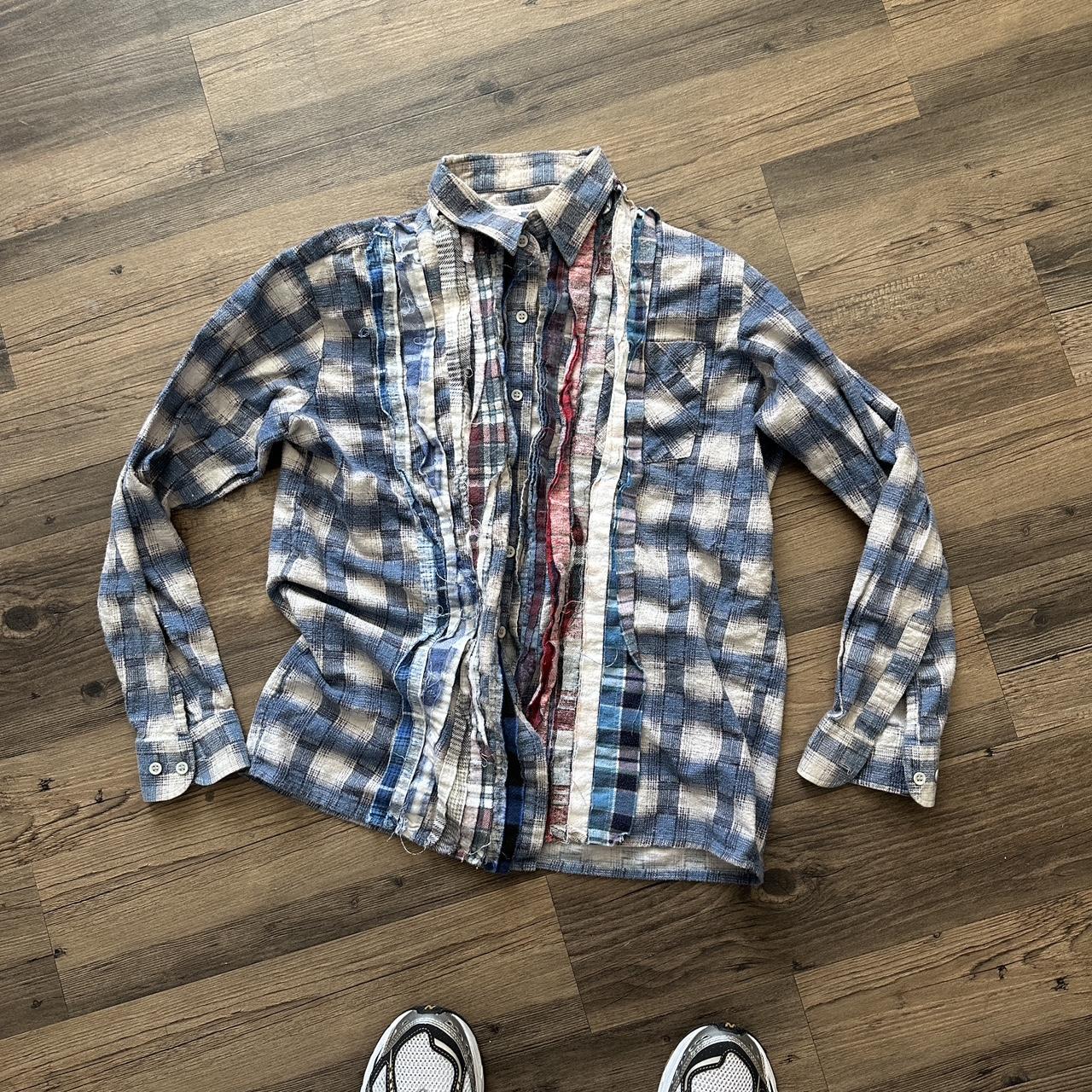 Needle Reworked Flannel Size M Worn 2x Open to offers - Depop