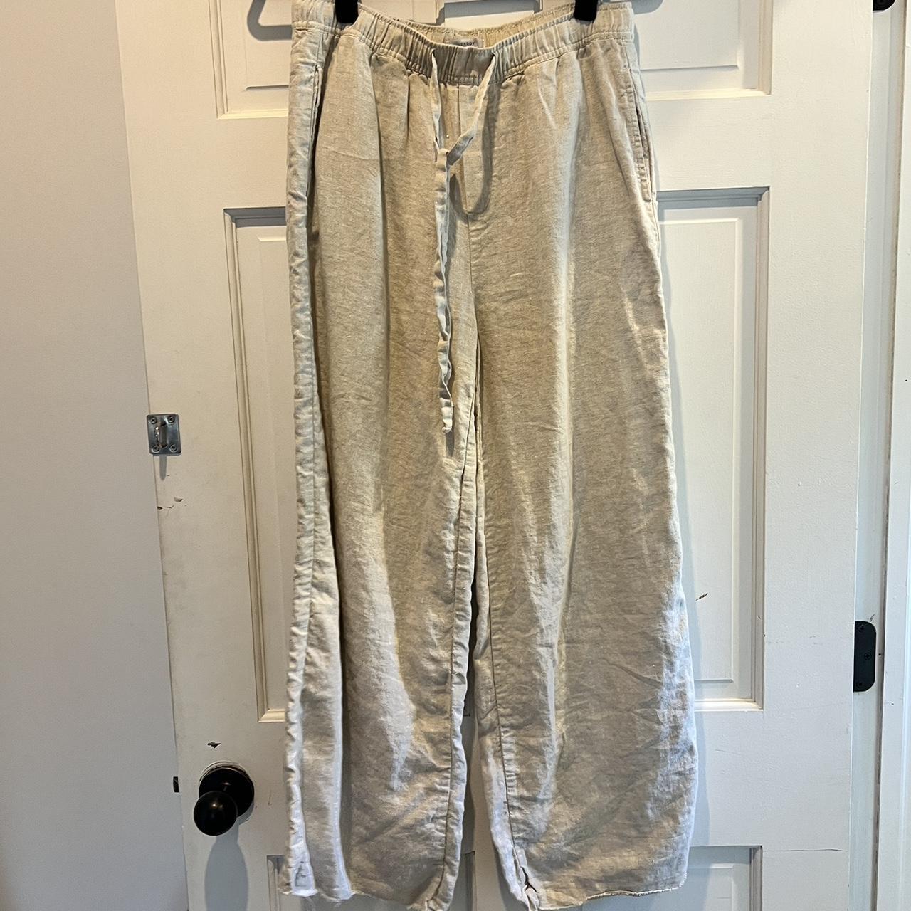 Venroy linen pants with drawstring - Depop