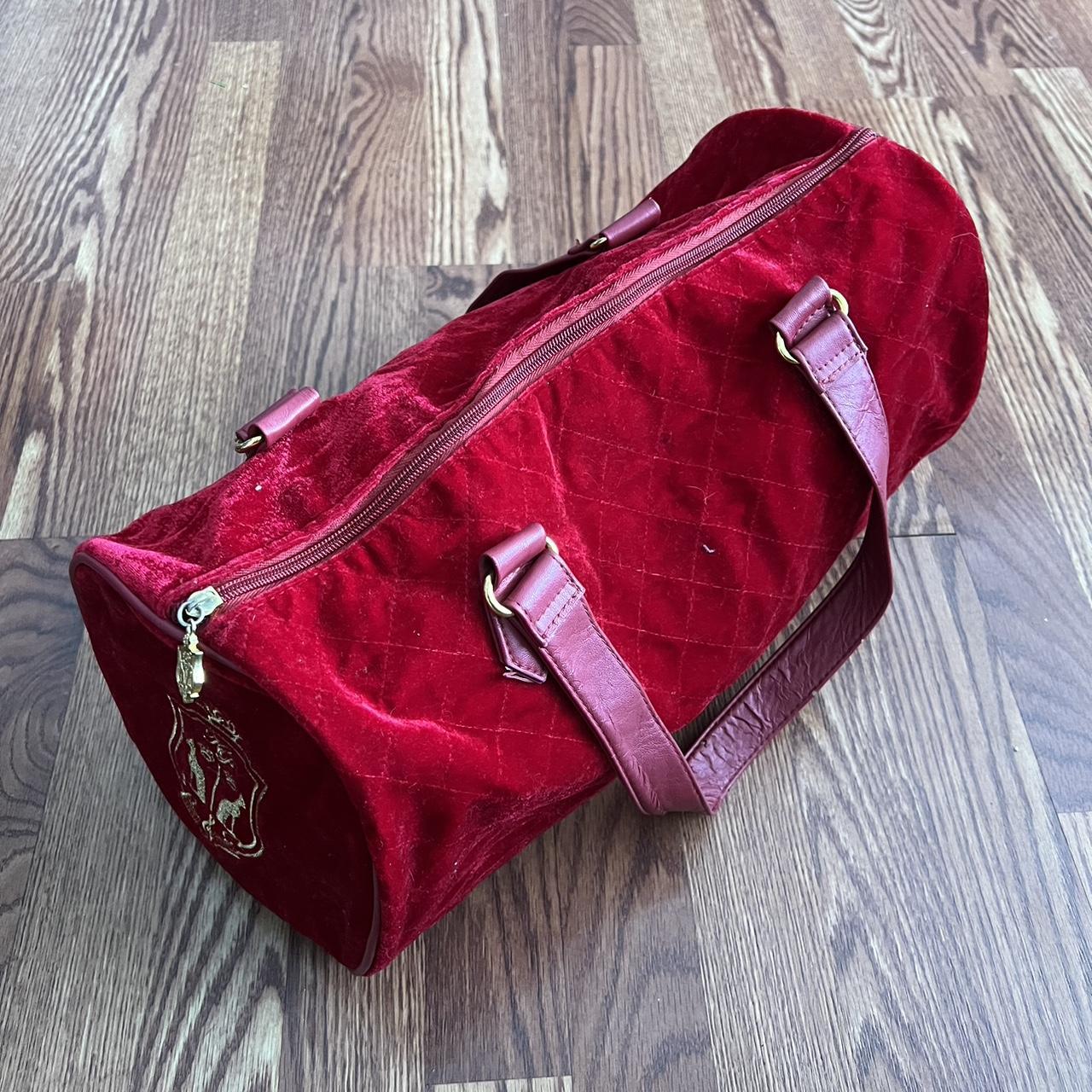 Rare Red Velvet Duffel bag Size: small... - Depop