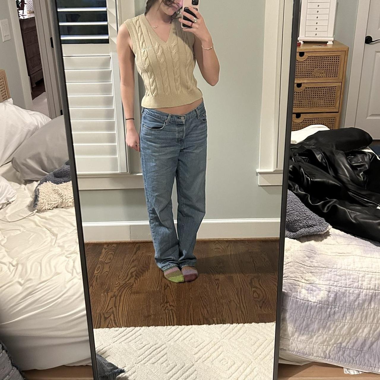 Iets Frans tan/brown sweater vest from urban... - Depop