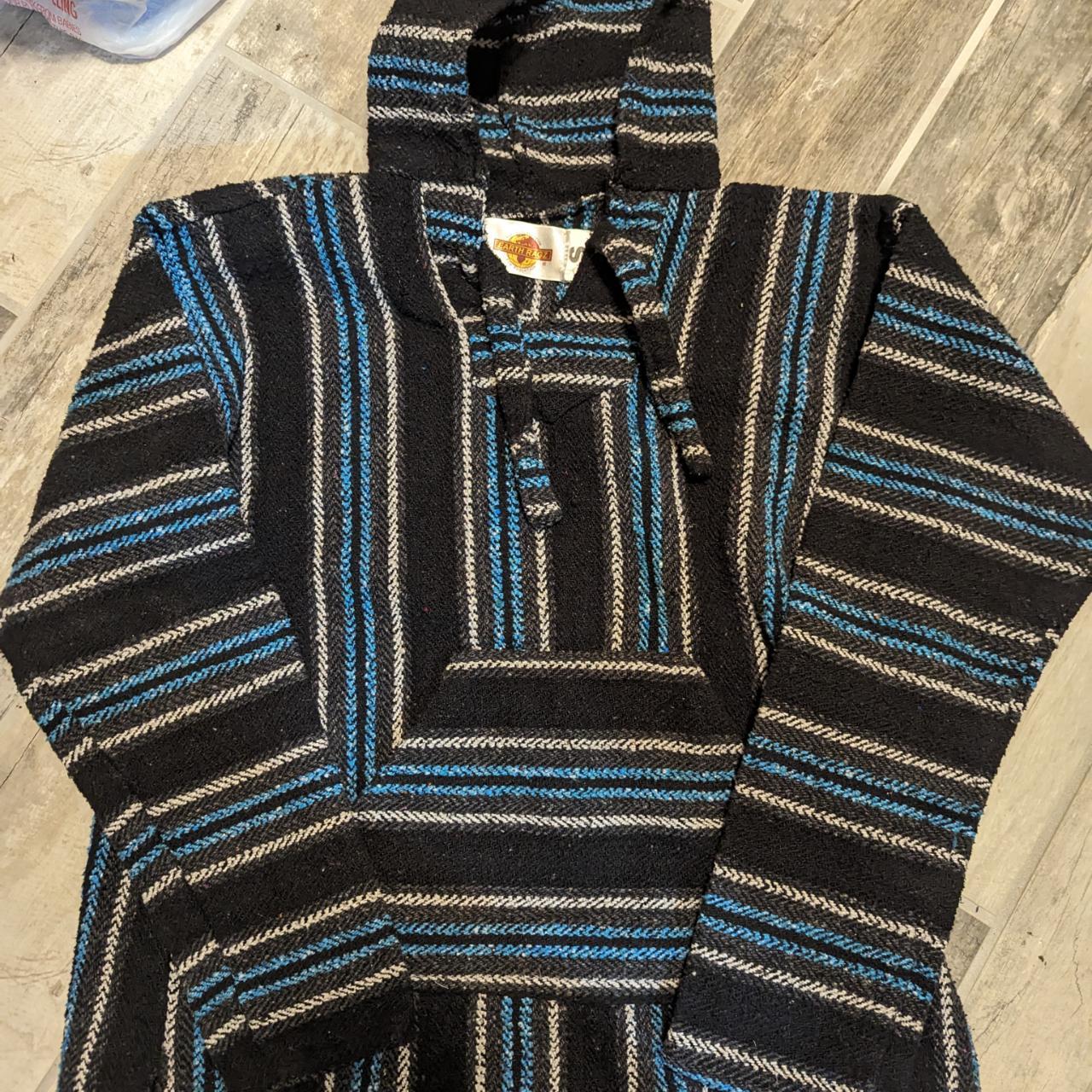 Earth Ragz Hoodie, size small black, white, and blue... - Depop