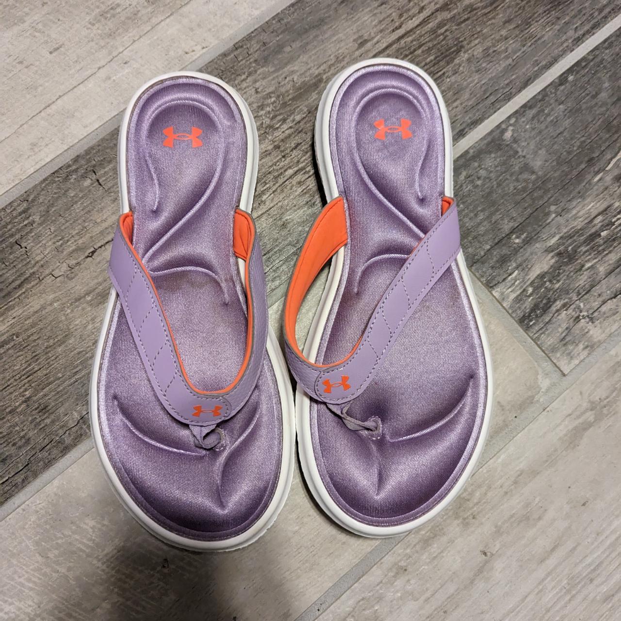Womens under Armour sandals light purple in color,... - Depop