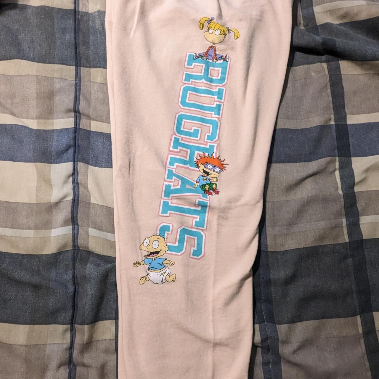 Nickelodeon rugrats capris light pink with rugrats... - Depop