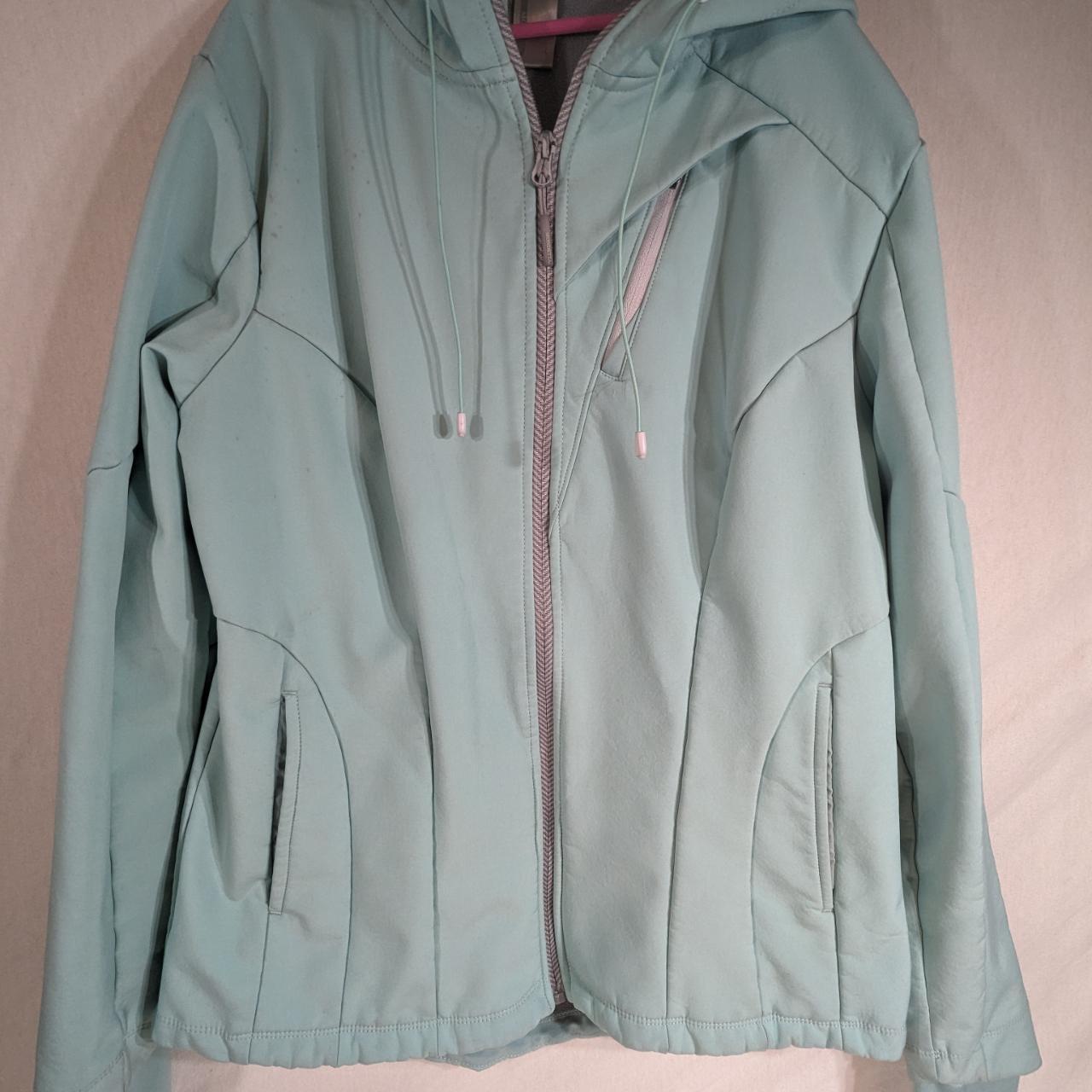 Womens size large Mondetta zip up hooded rain... - Depop