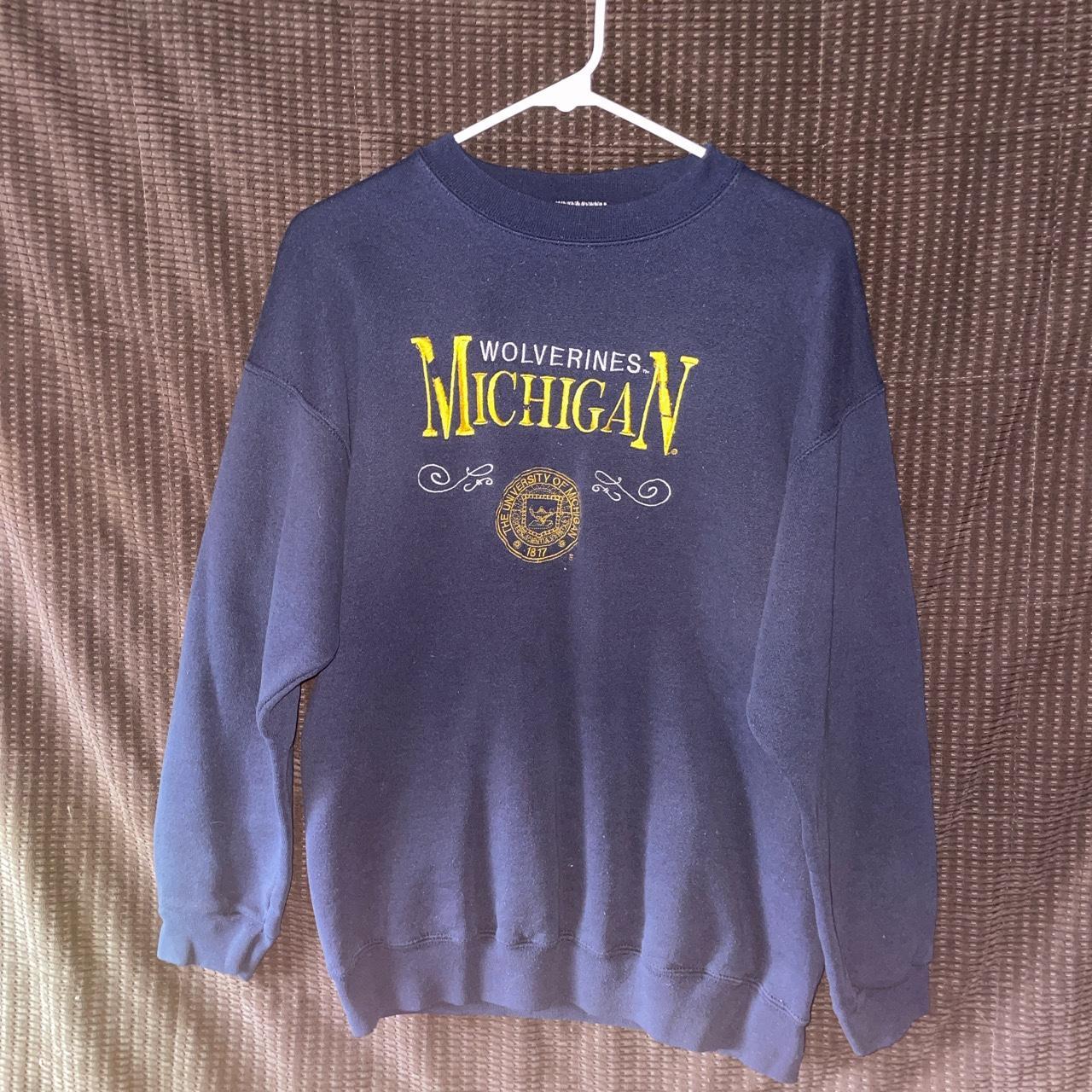 michigan university crew neck (1990’s) size: large - Depop