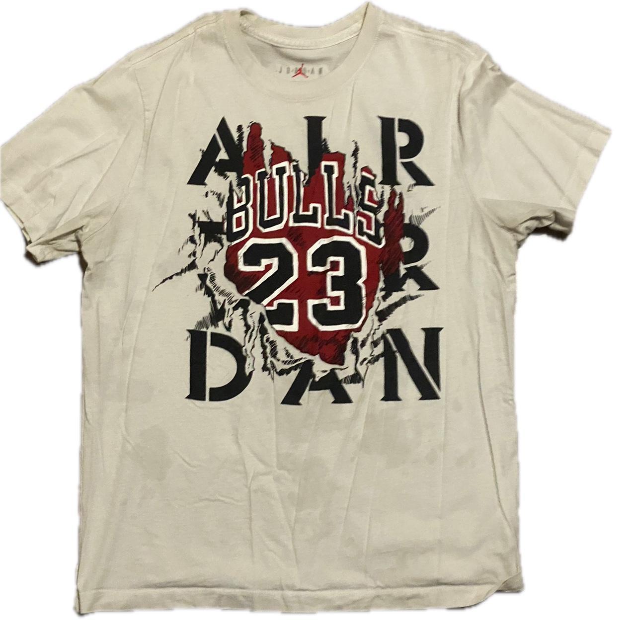 Air Jordan Retro ripped jersey tee Size... - Depop
