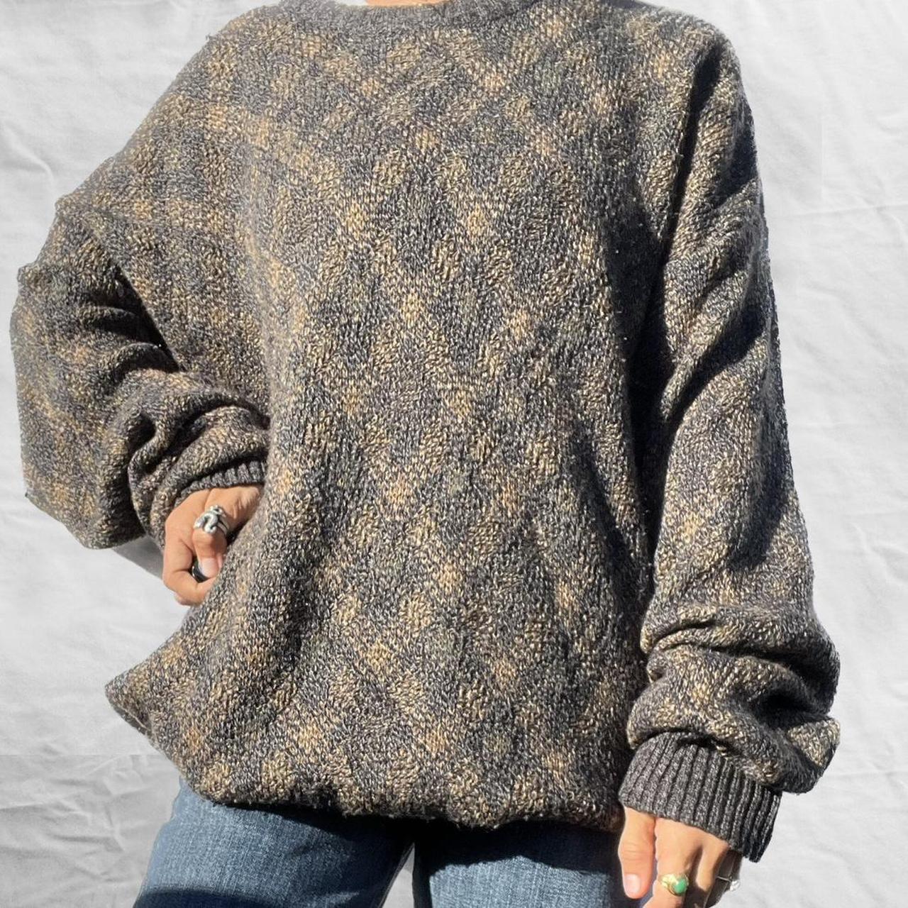 Oversized vintage towncraft plaid print sweater -XL... - Depop