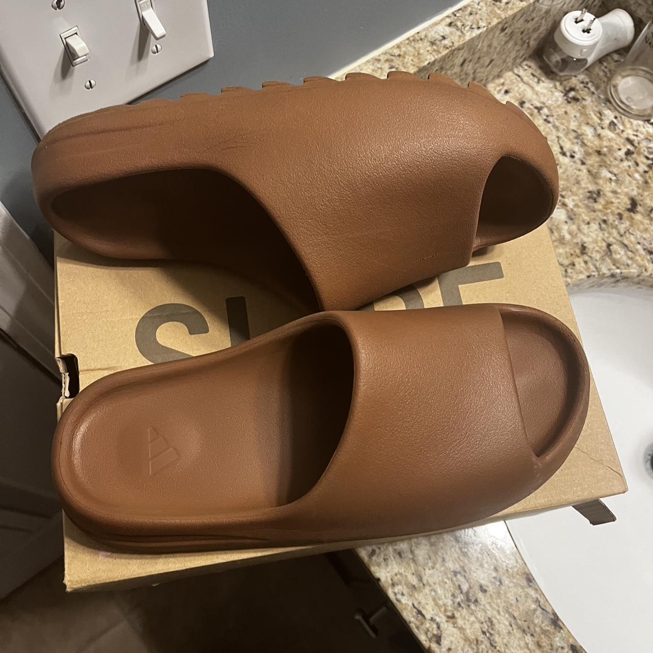 Brown Flax Yeezy slides can fit 11-13 can negotiate - Depop