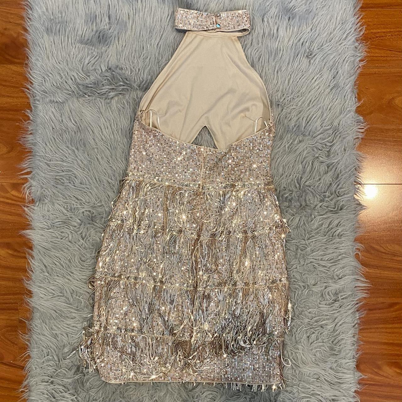 Backless sequins flapper dress with midsection... - Depop