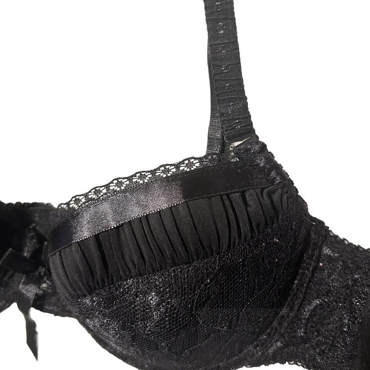 Black lace bra with bow detail in front -no... - Depop