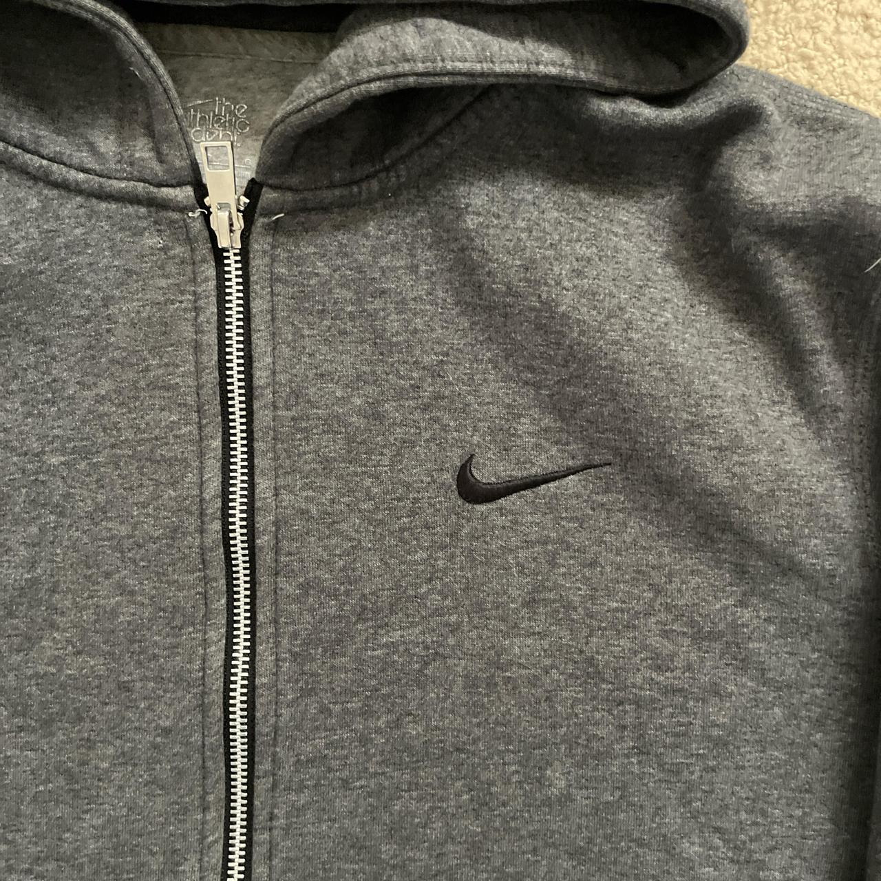 nike grey zip up size large slight stain on left... - Depop