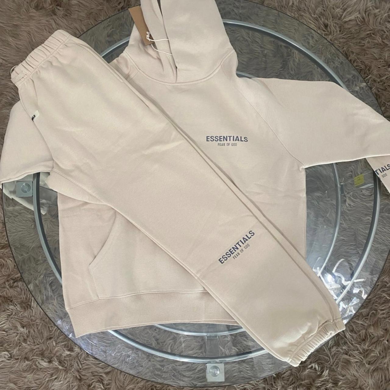 ESSENTIALS APRICOT hoodie sweatpants set - Depop