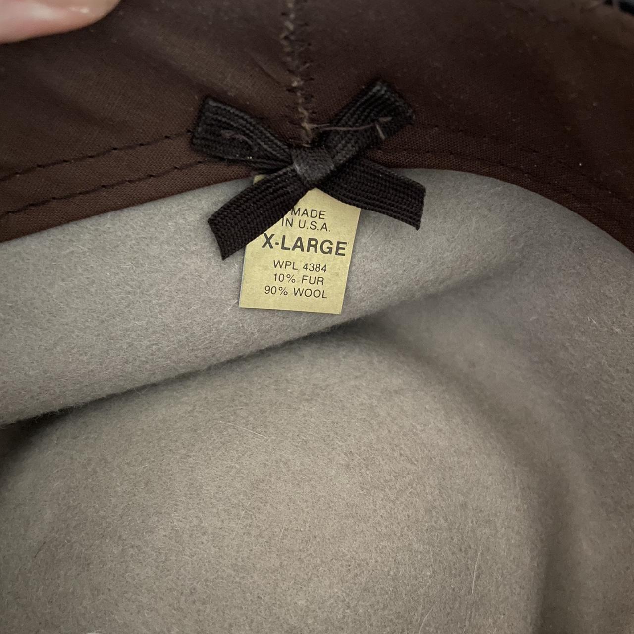 ORVIS brand tan brimmed wool hat. Sz XL. Leather... - Depop