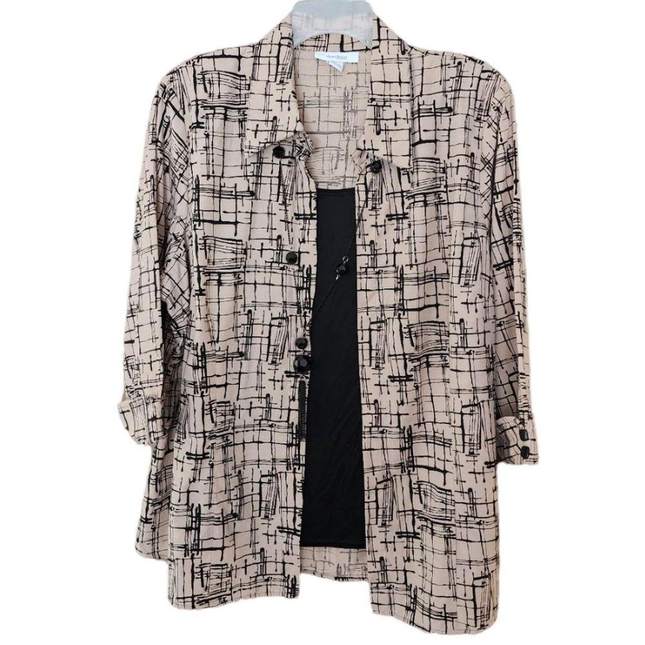 Dressbarn women's plus 18/20, black and beige... - Depop