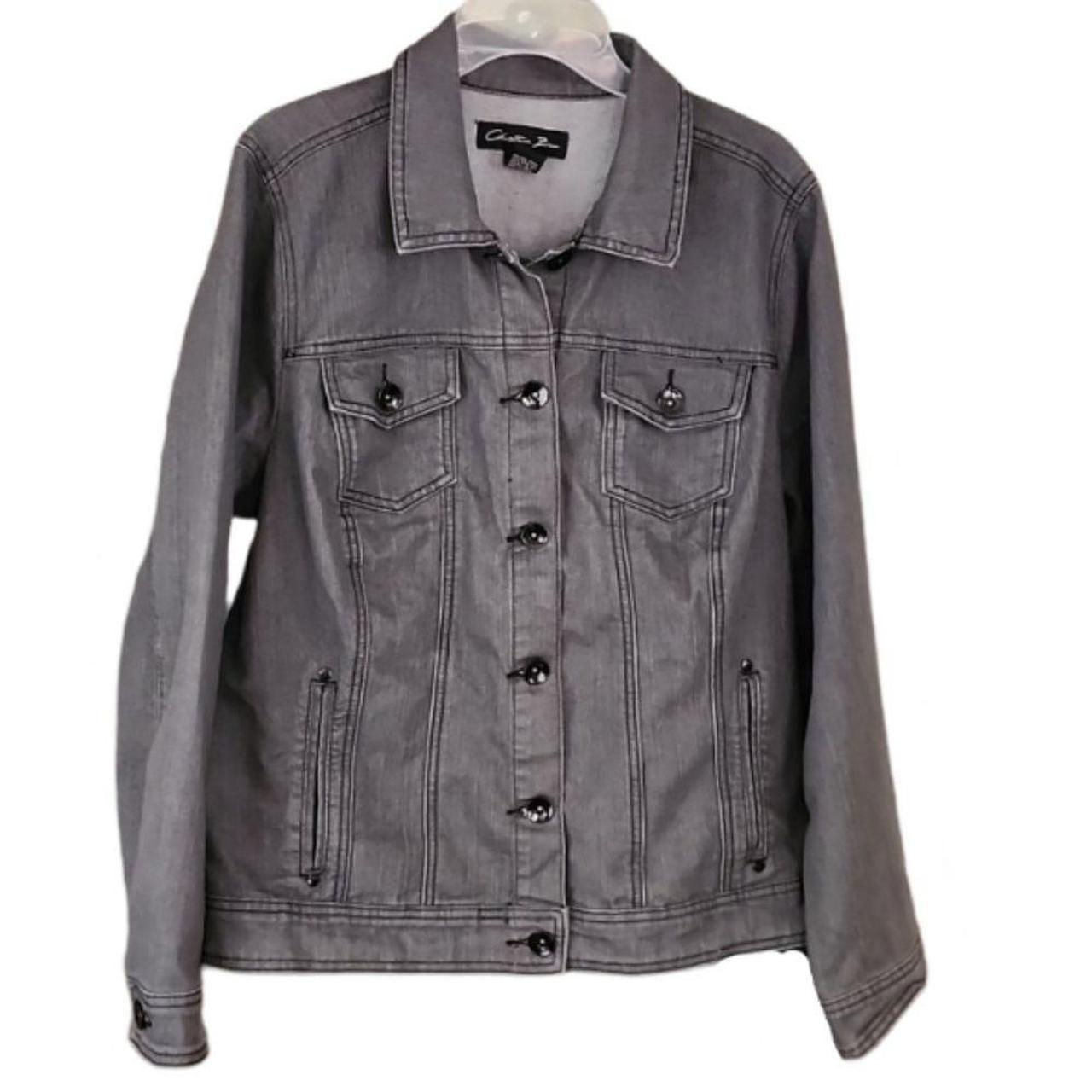 Christiana Zinn women's 2X dark gray denim jacket... - Depop