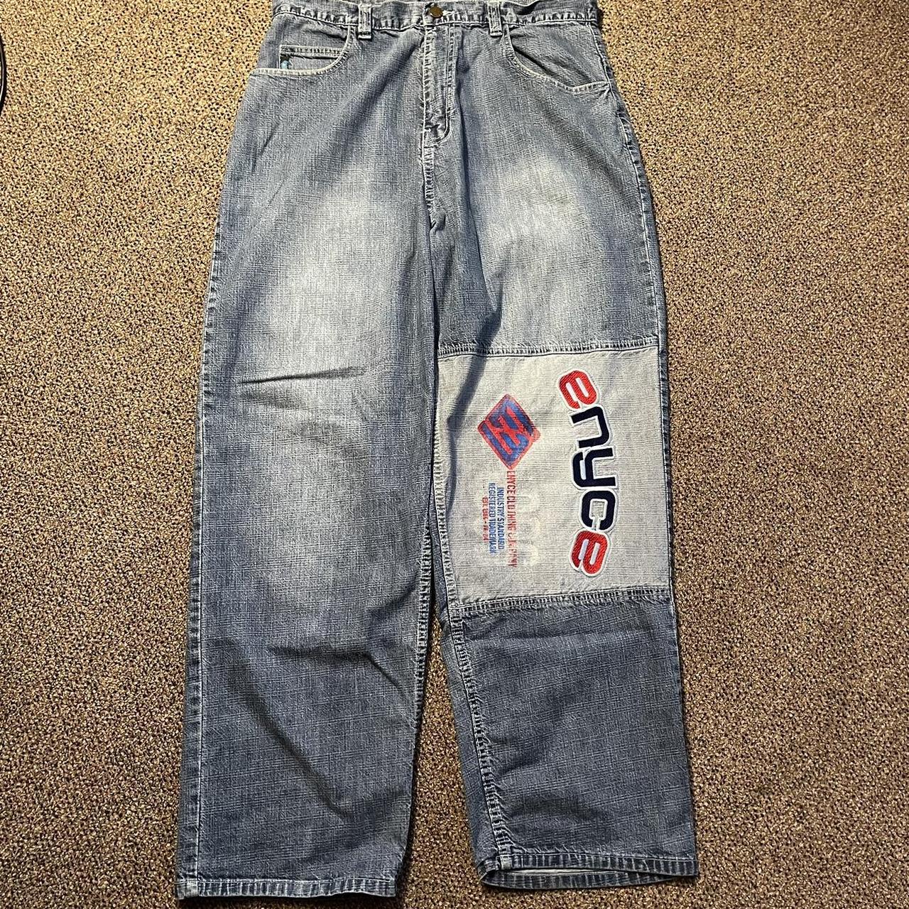 Baggy Y2k enyce jeans sick hit on the front and nice... - Depop