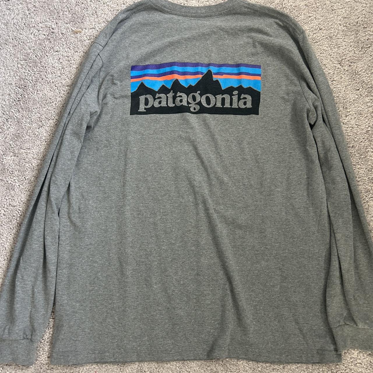 grey patagonia long sleeve size: L - Depop