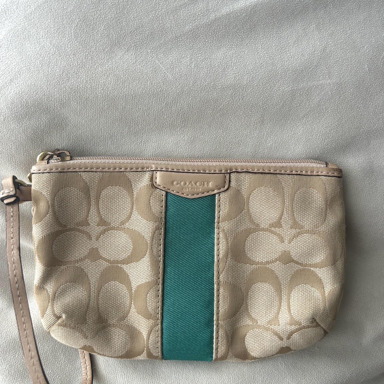 Coach wristlet wallet. Vintage with teal detail.... - Depop