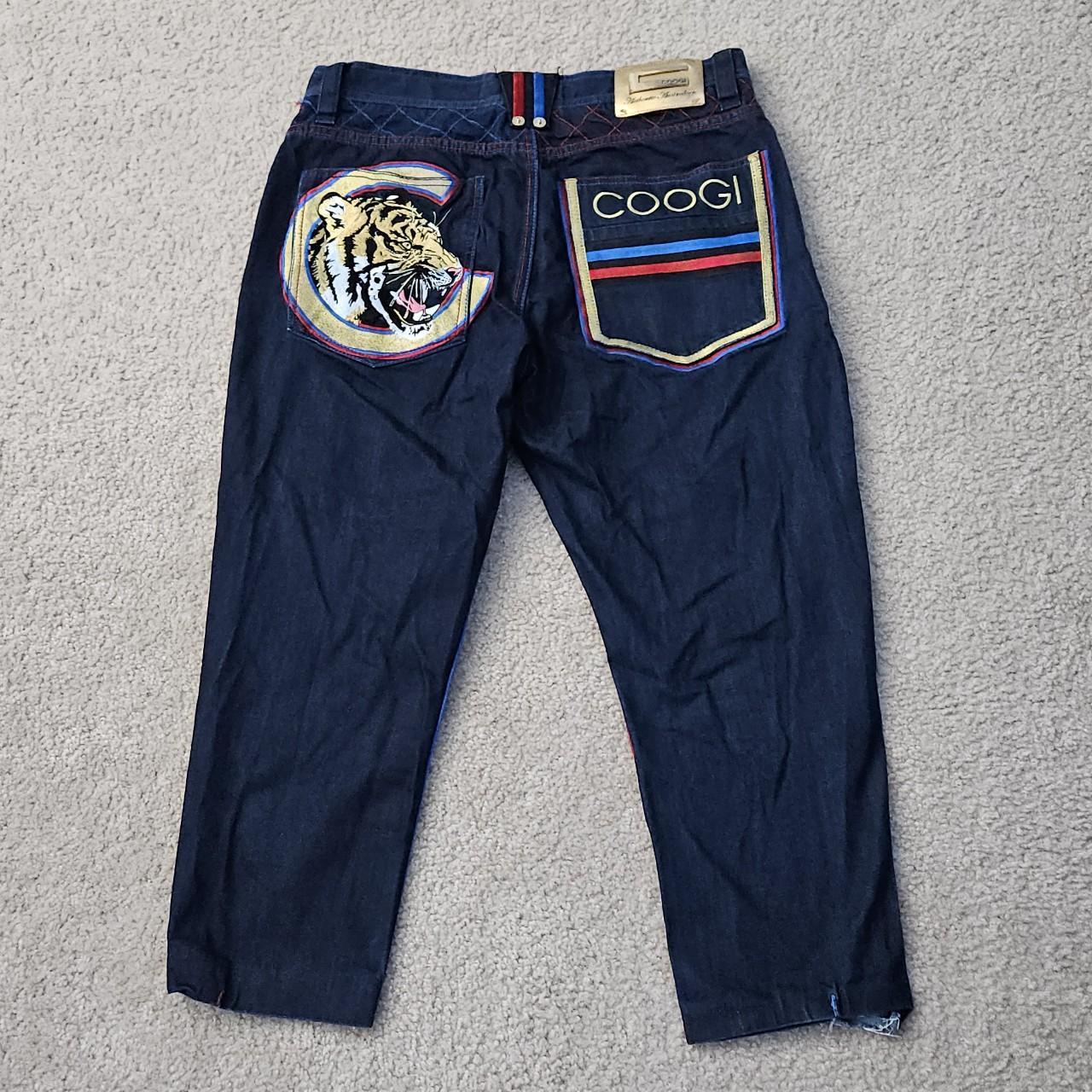 Baggy 90's Jnco Style Coogi Tiger Embroidery jeans!... - Depop