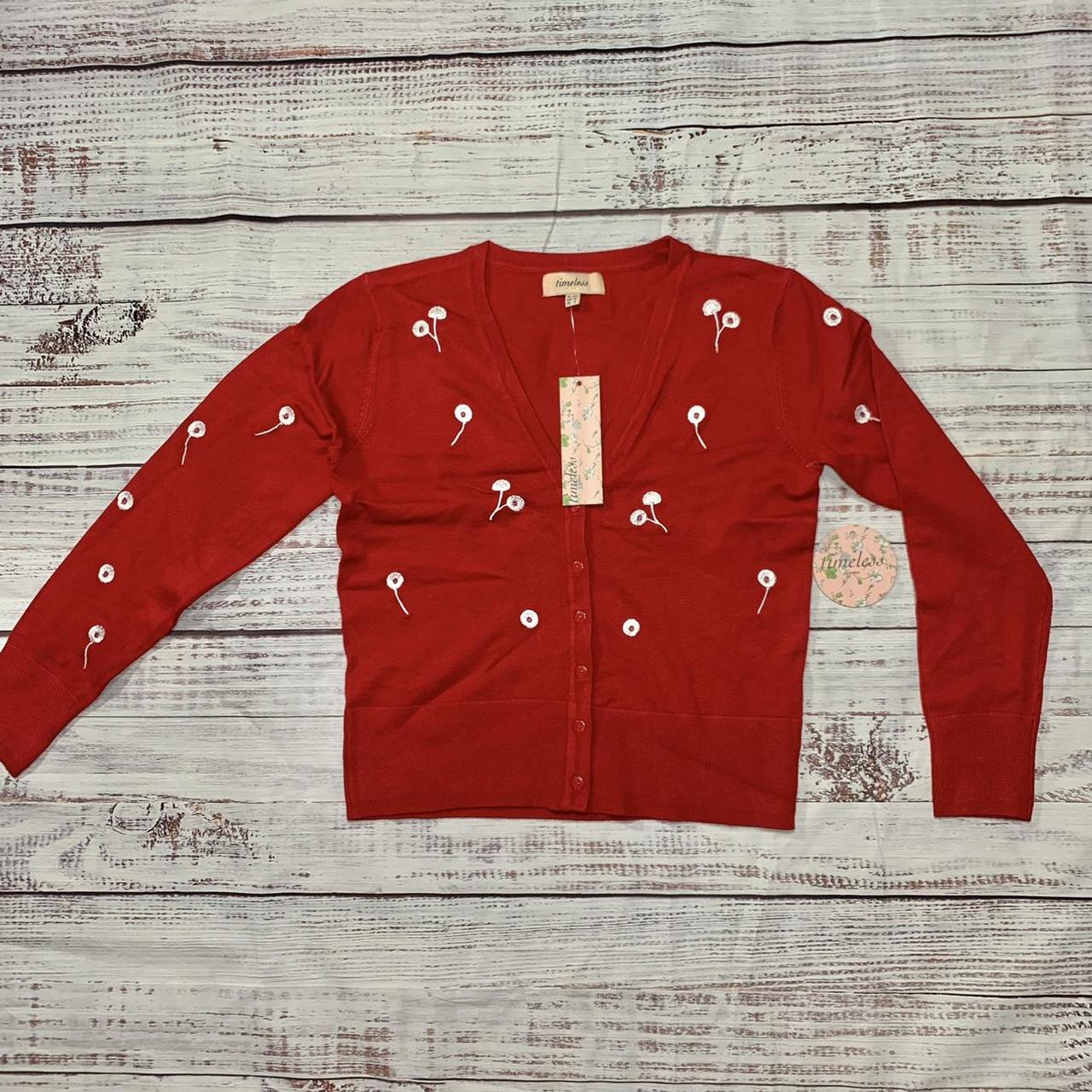 New with tags Red Cardigan Cherries by Timeless... - Depop