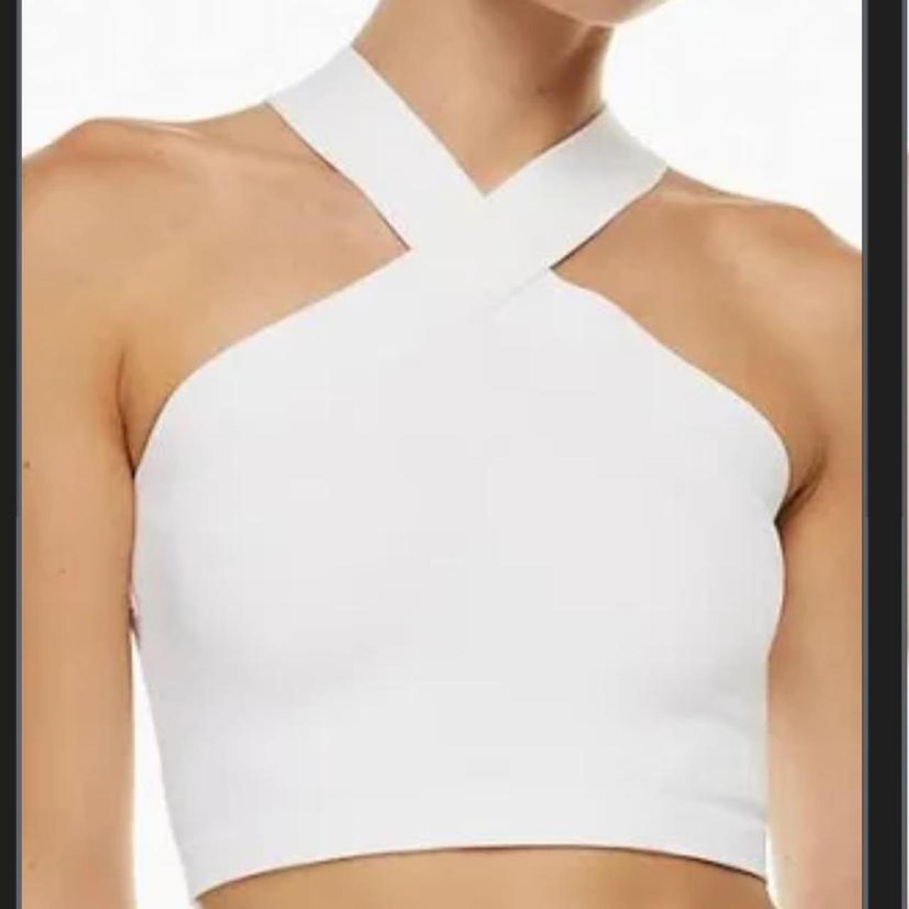 Edikted white cross over halter top Please message... - Depop