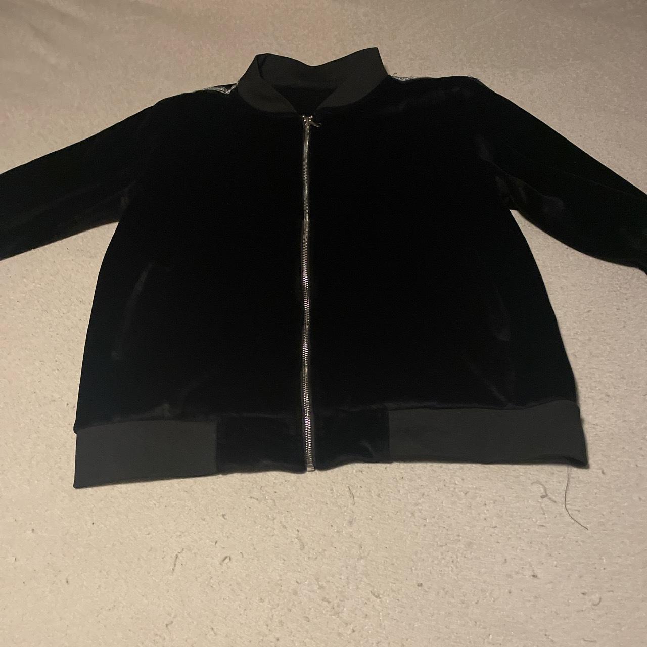 Black Velour Jacket #velourjacket - Depop