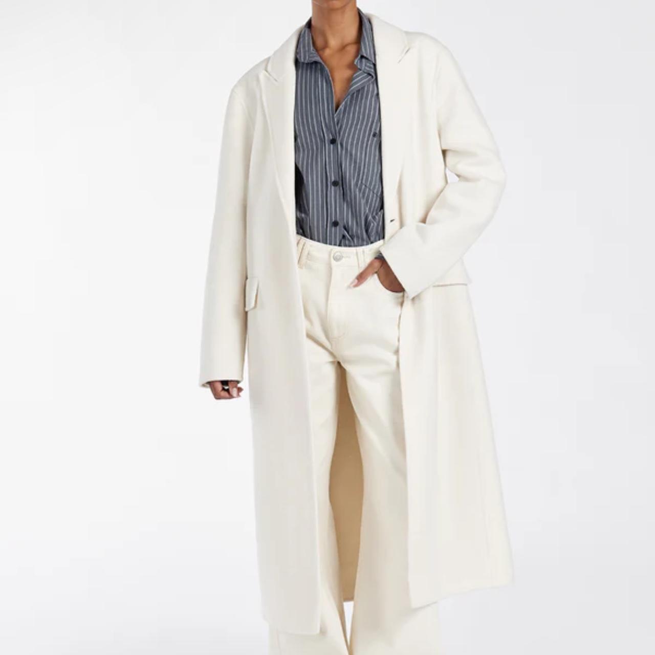 DISHH Cream Longline Coat - Size 12 Needs a dry... | Depop