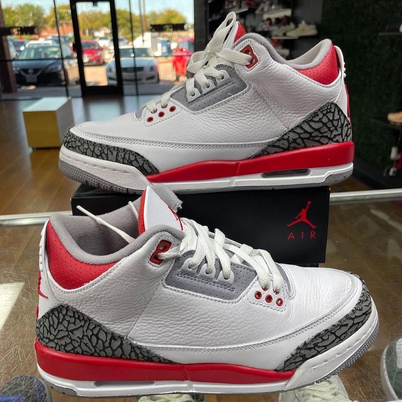 Retro 3 "Fire Red" Size 11 GREAT CONDITION... - Depop