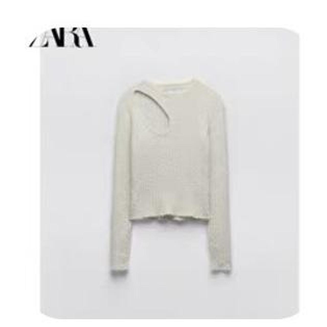 Zara oat milk/cream furry sweater - M size Only wore... - Depop