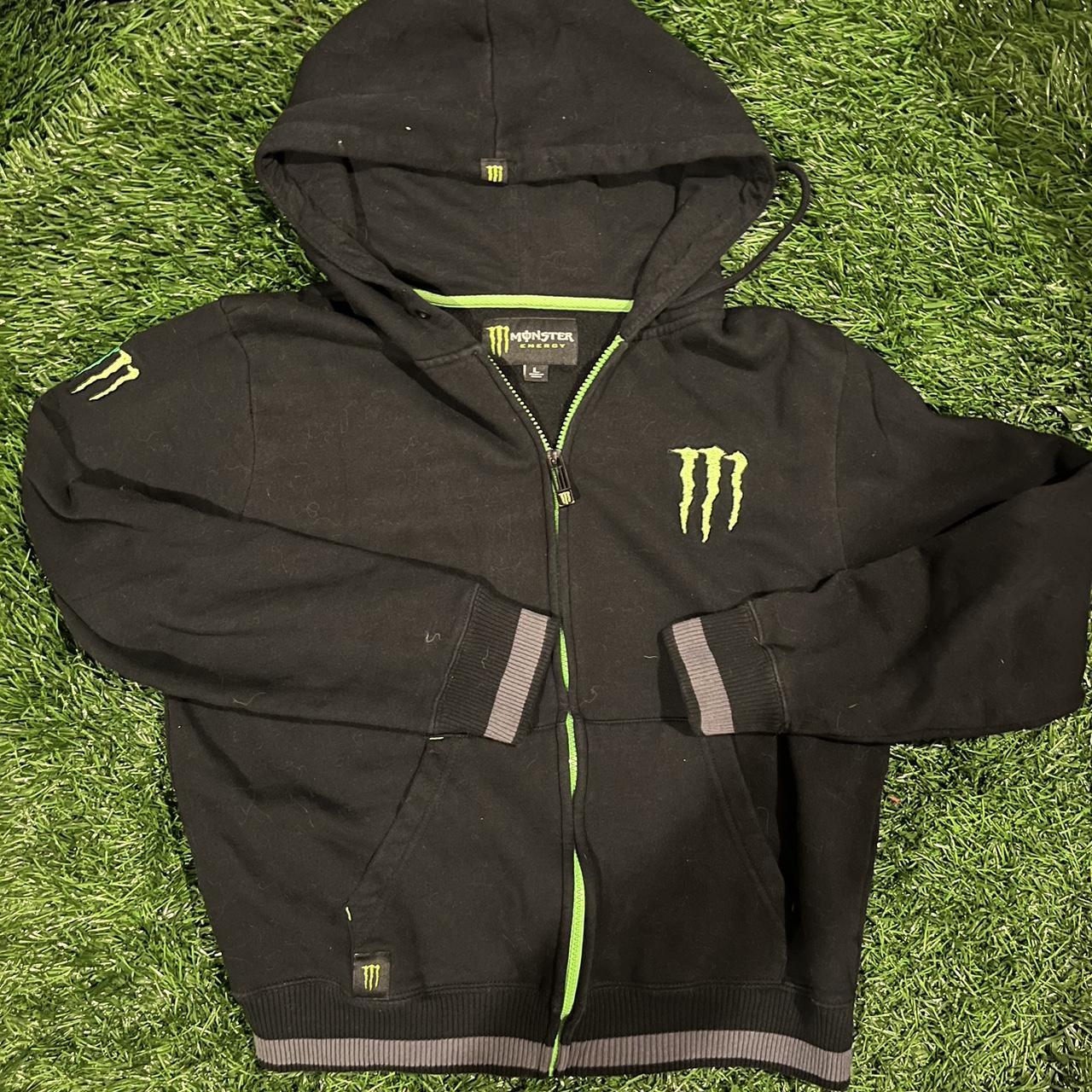 Y2K Vintage monster energy zip up hoodie Excellent... - Depop