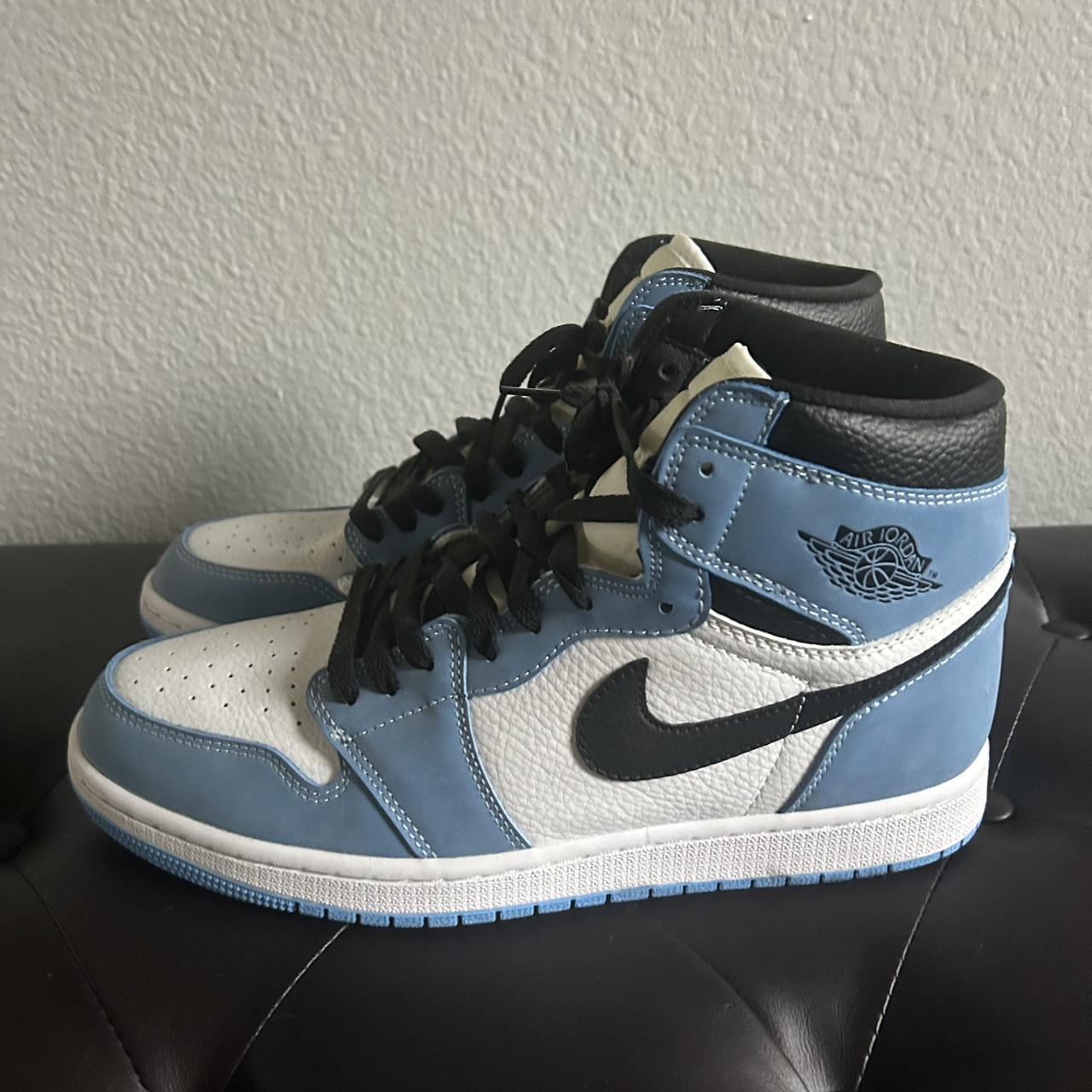Light Blue high top Jordan’s in perfect condition - Depop