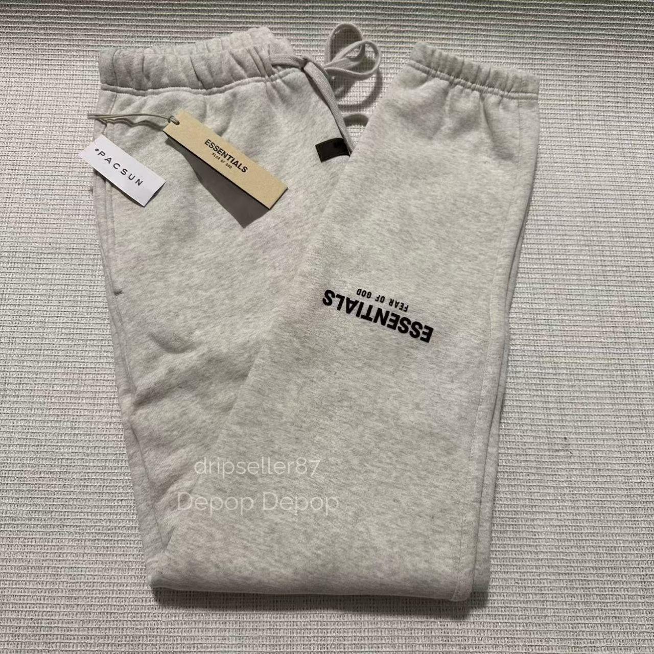 ESSENTIALS LIGHT OATMEAL SWEATPANTS L SIZE | Depop