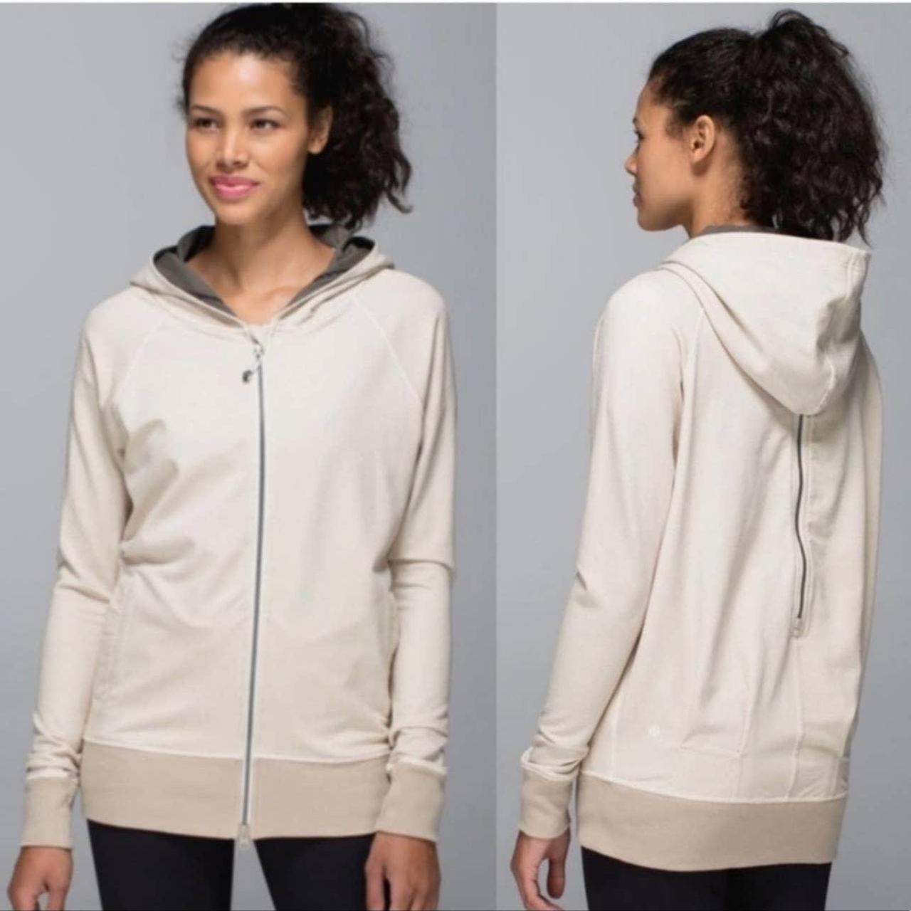 Women’s Lululemon Hoodie Jacket Size 6 Cream Beige... - Depop