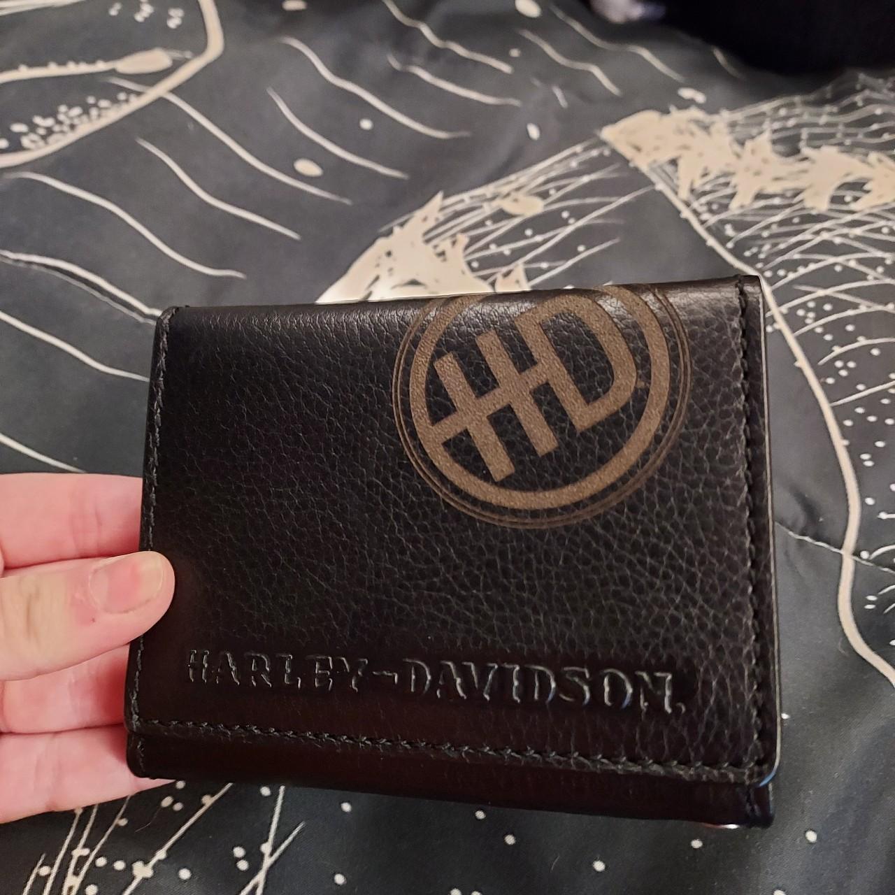 Harley Davidson Leather Wallet *NO WALLET CHAIN* In... - Depop