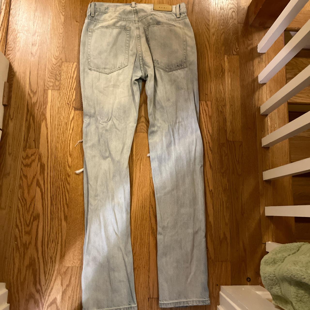 mnml crazy ripped light wash denim | skinny fit 31x... - Depop