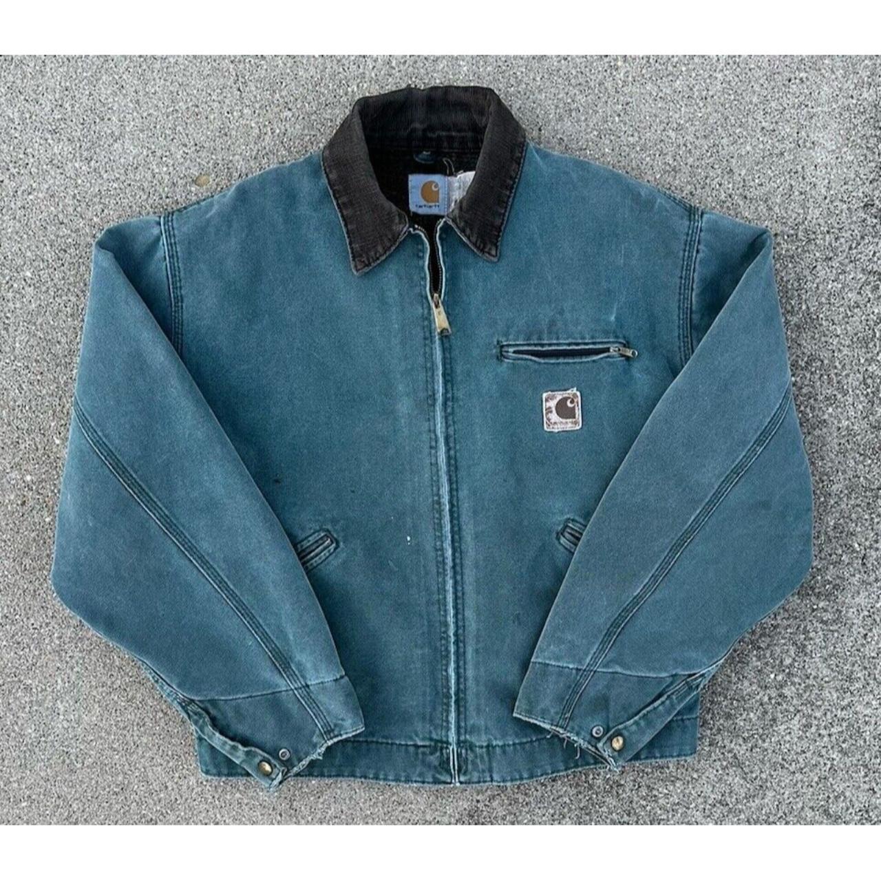 Vintage Carhartt Detroit Jacket J43HTG Large Hunter... - Depop