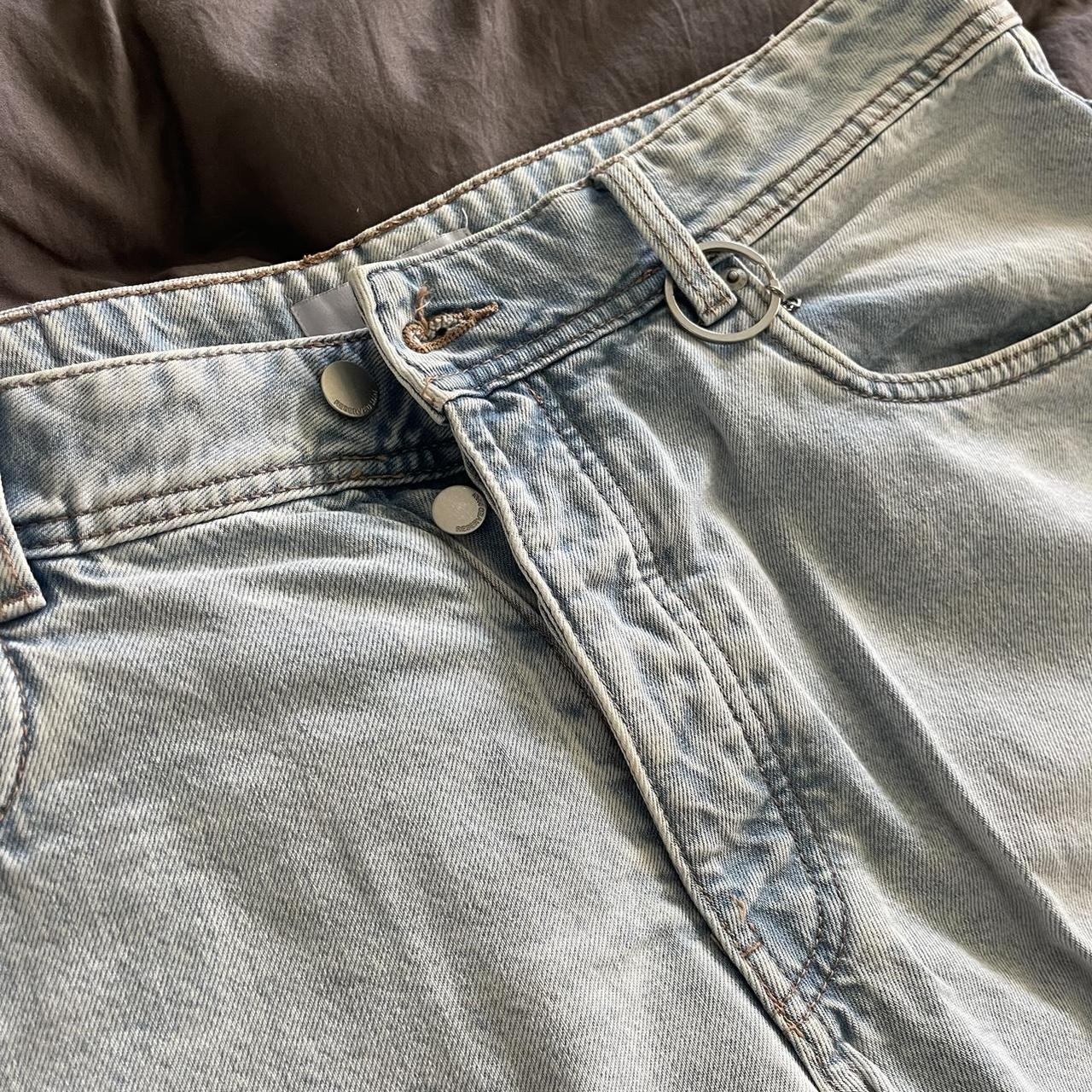 Light blue denim shorts Buttons in the front - Depop