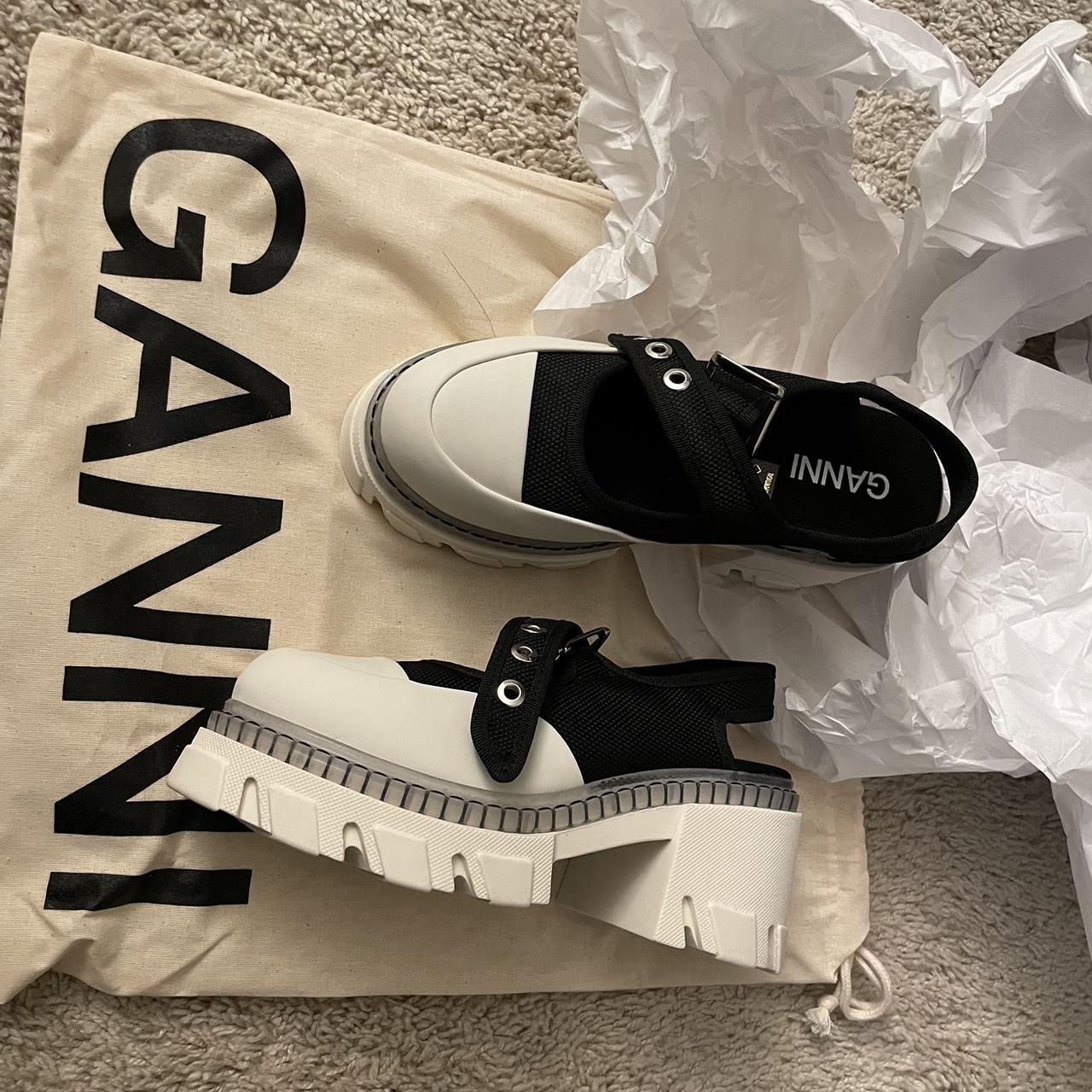 Ganni Mary Jane sling back block shoes. Brand new... - Depop