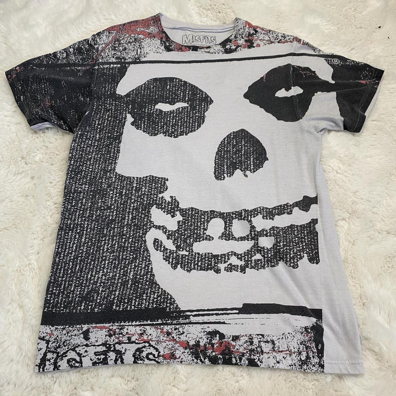 Misfits Skull All Over Print Graphic Tshirt Punk Depop