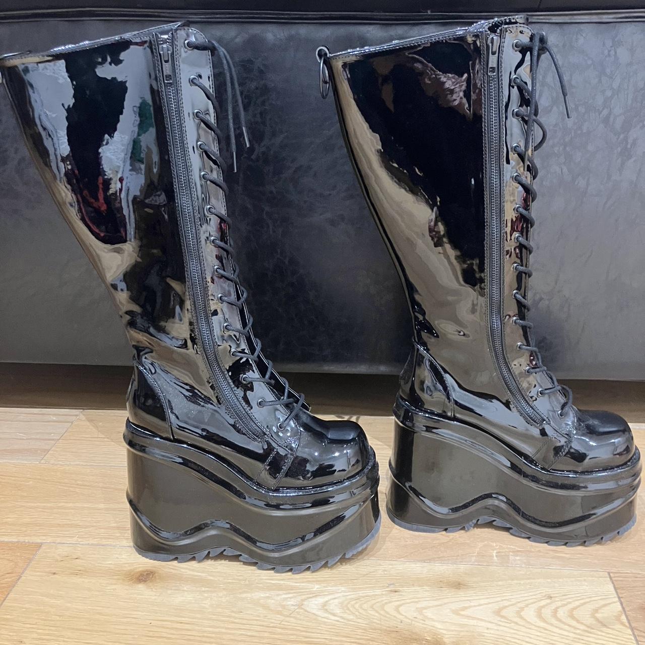 Demonia wave 200 patent platform boots Brand new... - Depop