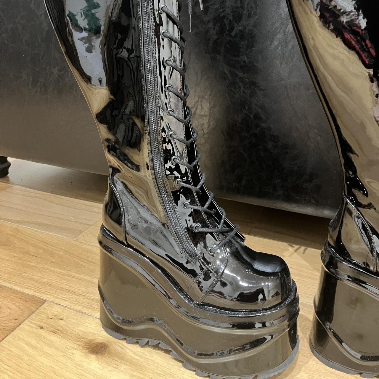 Demonia wave 200 patent platform boots Brand new... - Depop